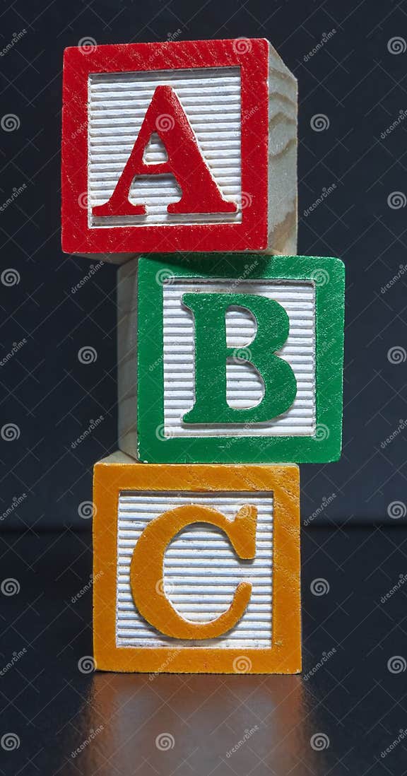 Stacked ABC blocks stock image. Image of orange, school - 187668103