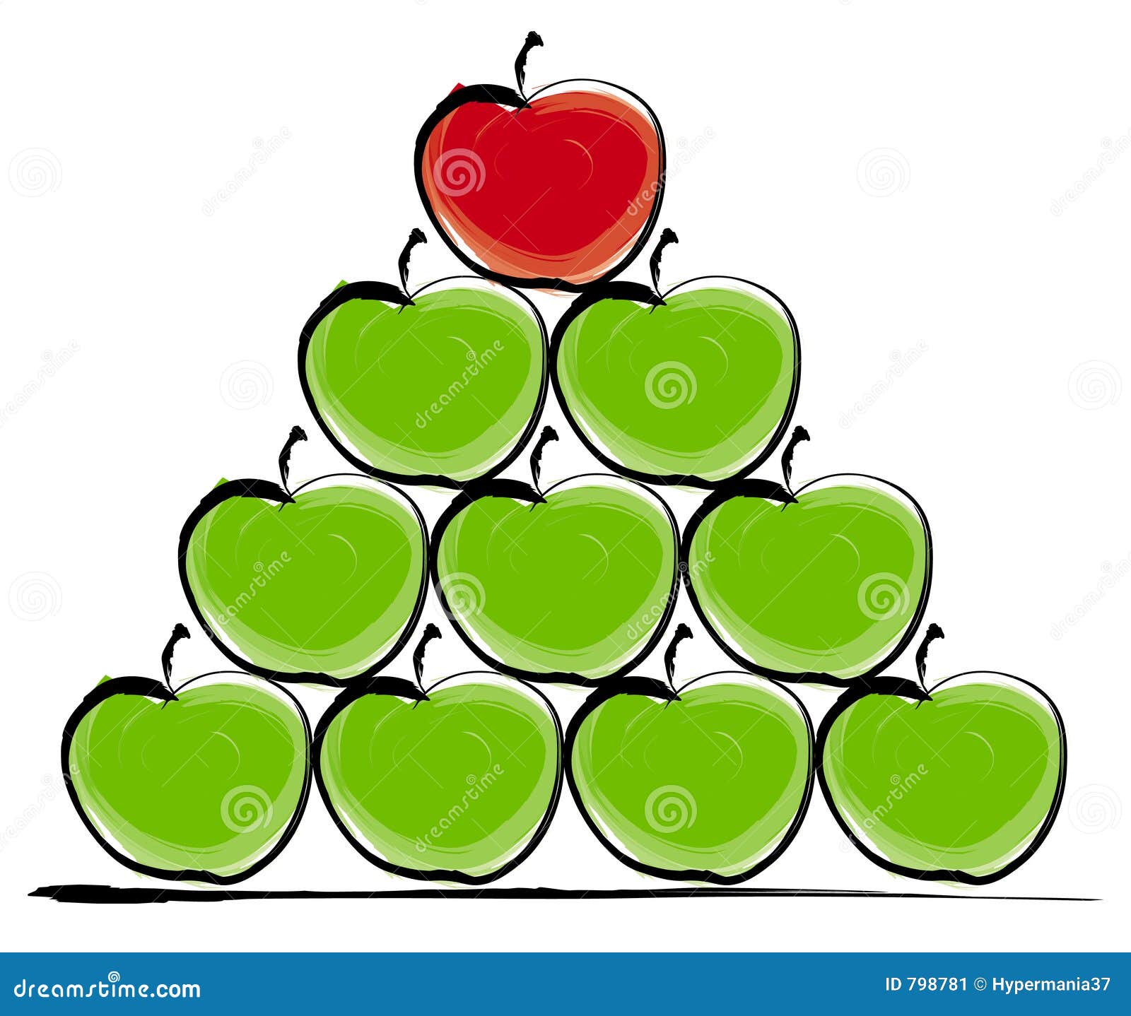 Stacked apples stock illustration. Illustration of fruit - 798781