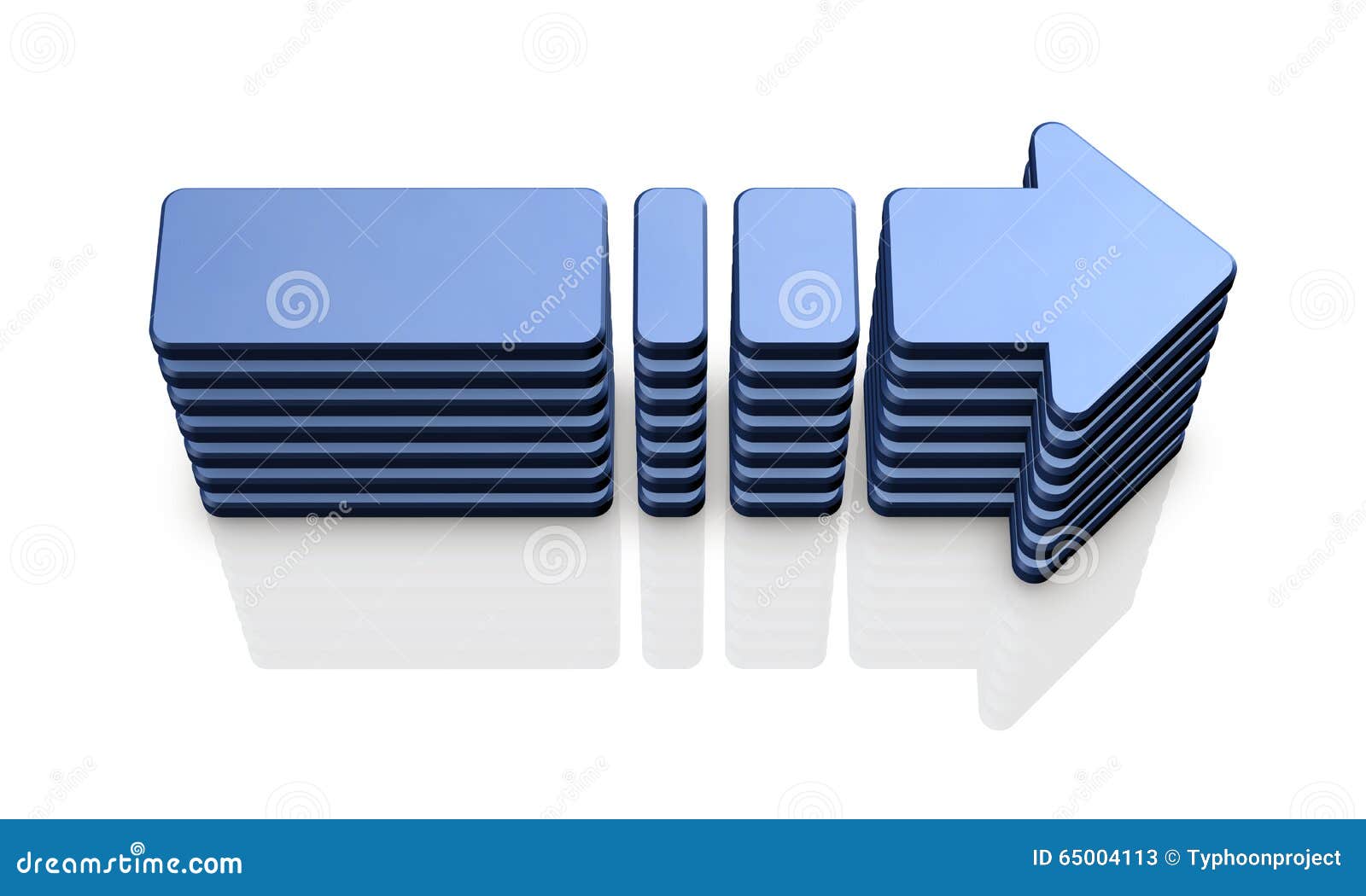 Stacked Arrows Represent Progress. Stock Illustration - Illustration of ...