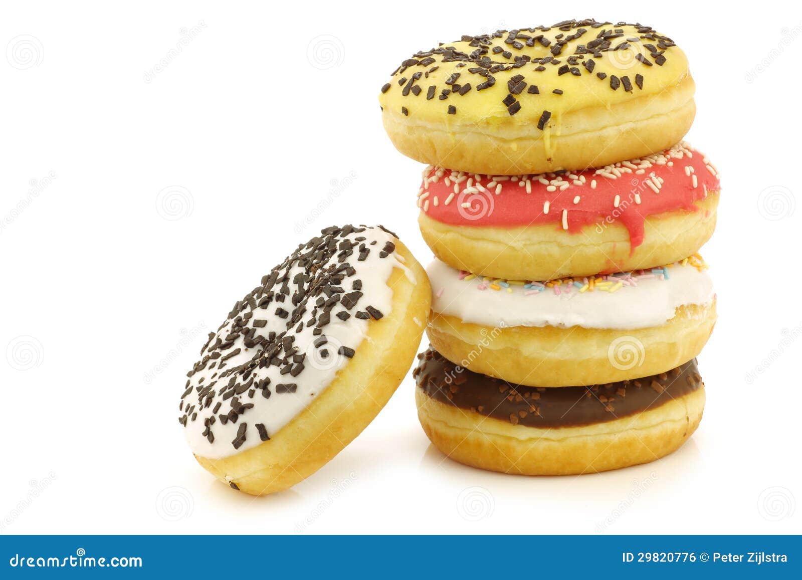 Stacked Assorted Colorful Glazed Donuts Stock Photo - Image of fresh ...