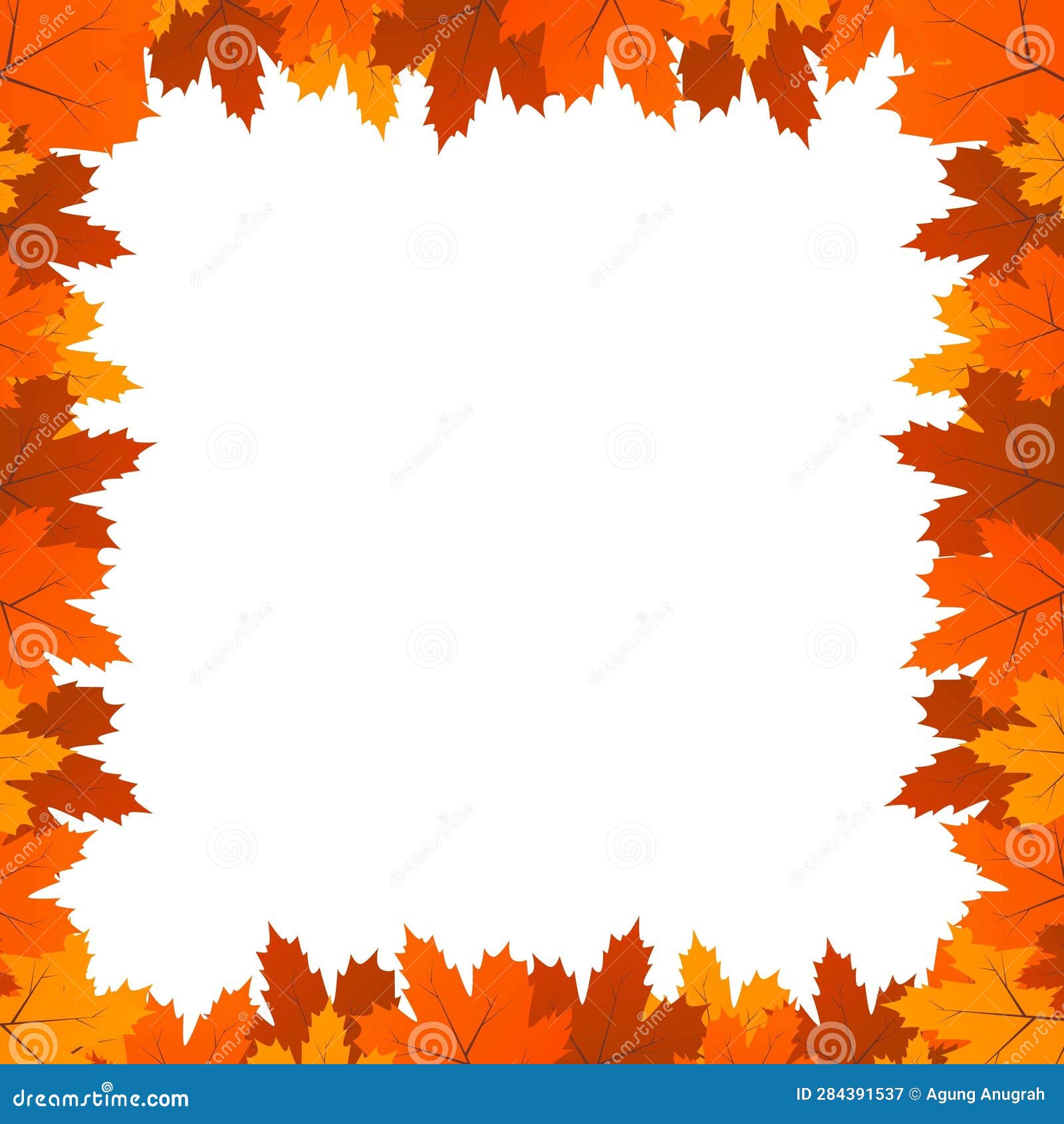 Stacked Autumn Leaves Frame in Vector Design Isolated on White Stock ...