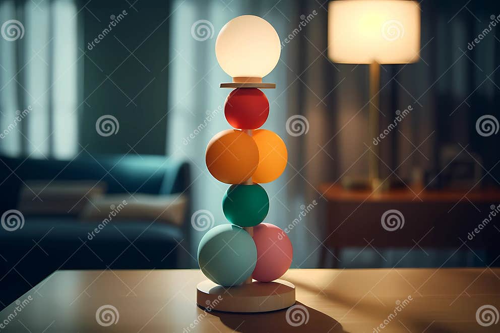 Stacked Ball Lamp (Generative AI) Stock Illustration - Illustration of ...