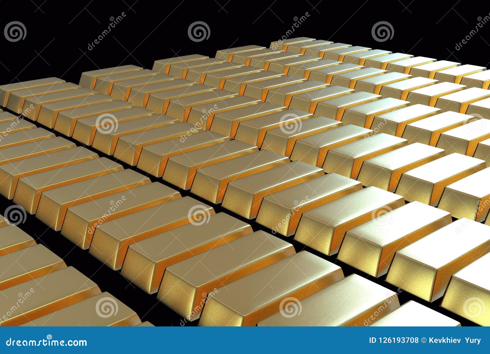 Stacked Bars of Gold Bullion 3D.Financial Concept Stock Illustration ...