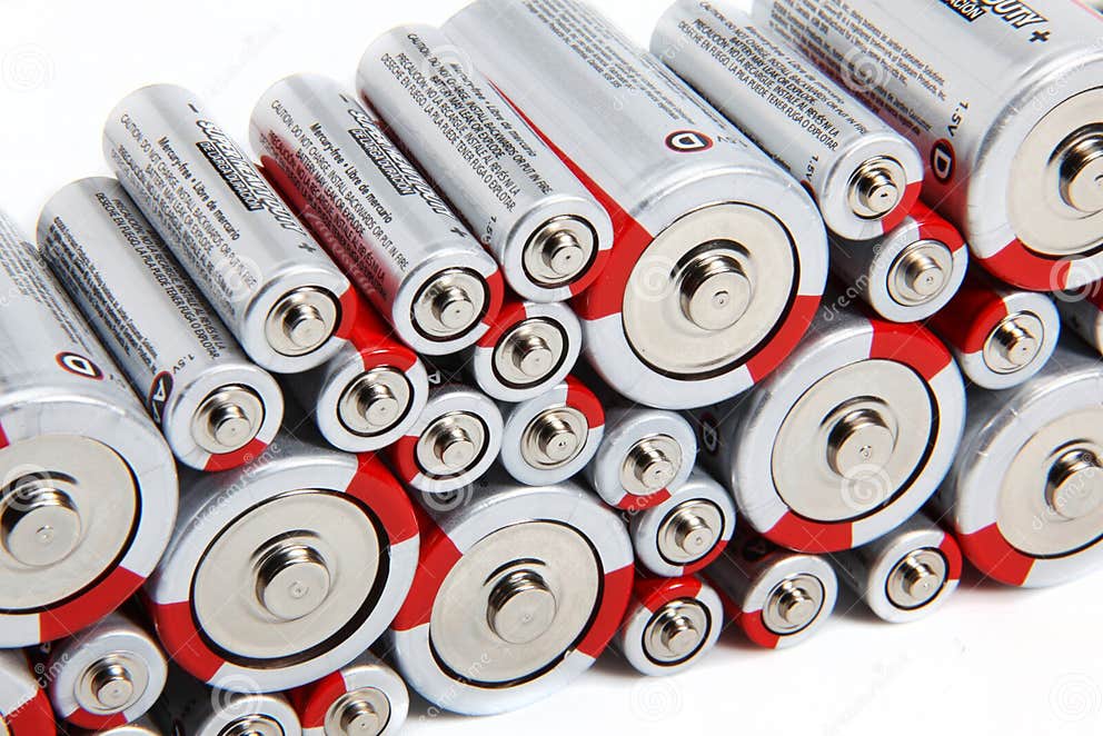 Stacked Batteries stock photo. Image of alkaline, close - 8397702
