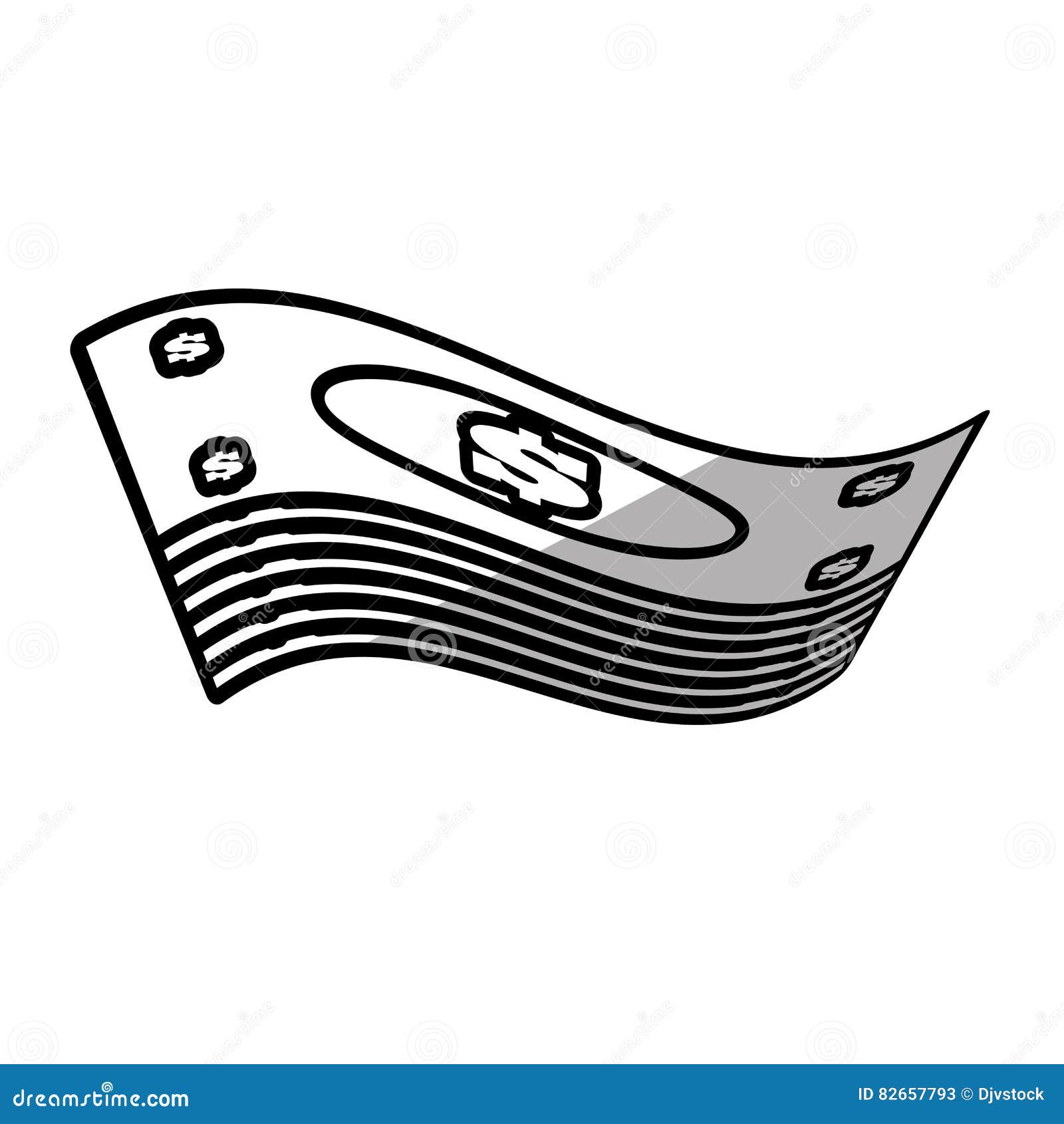 Stacked Bill Money Dollar Shadow Stock Illustration - Illustration of ...