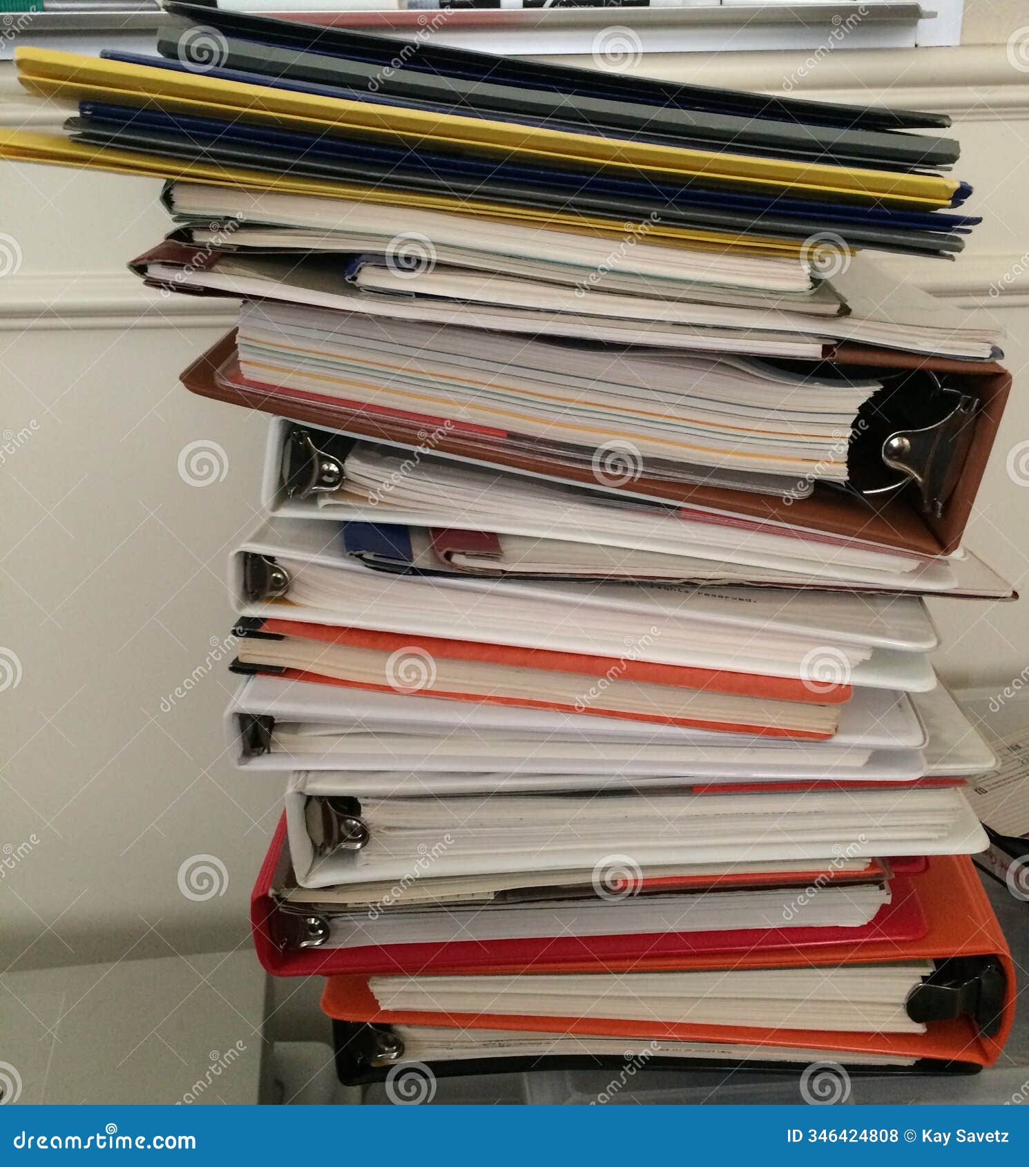 Stacked Binders and Folders Stock Photo - Image of organization ...