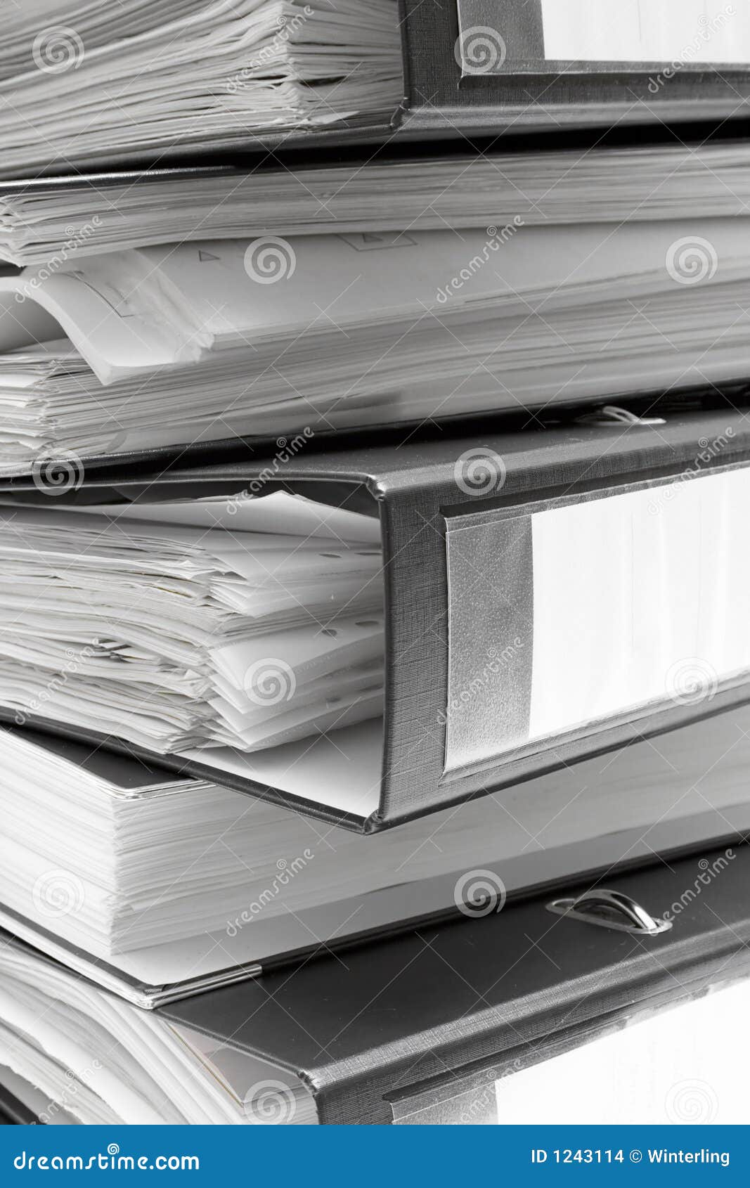 Stacked Black File Folders stock photo. Image of folder - 1243114