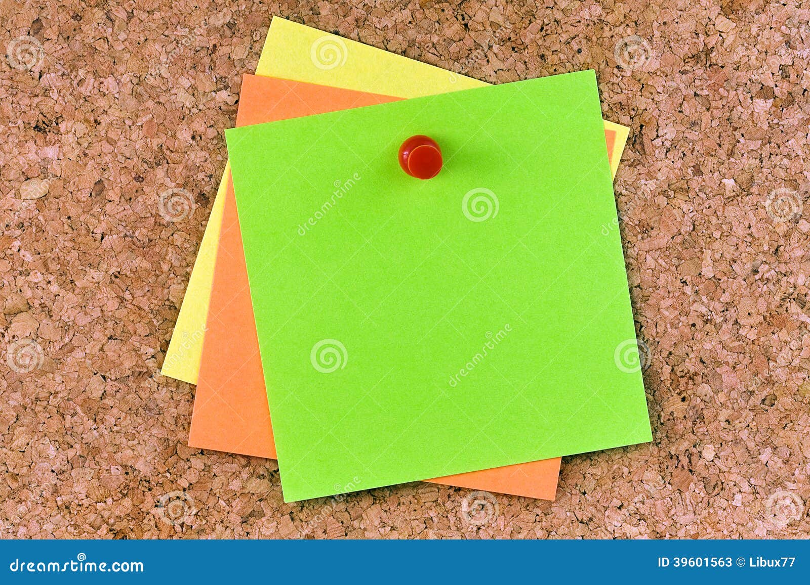 Stacked Blank Colored Post-its Pushpin Stock Image - Image of stacked ...