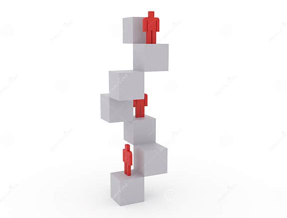 Stacked Blocks and Characters Stock Illustration - Illustration of ...