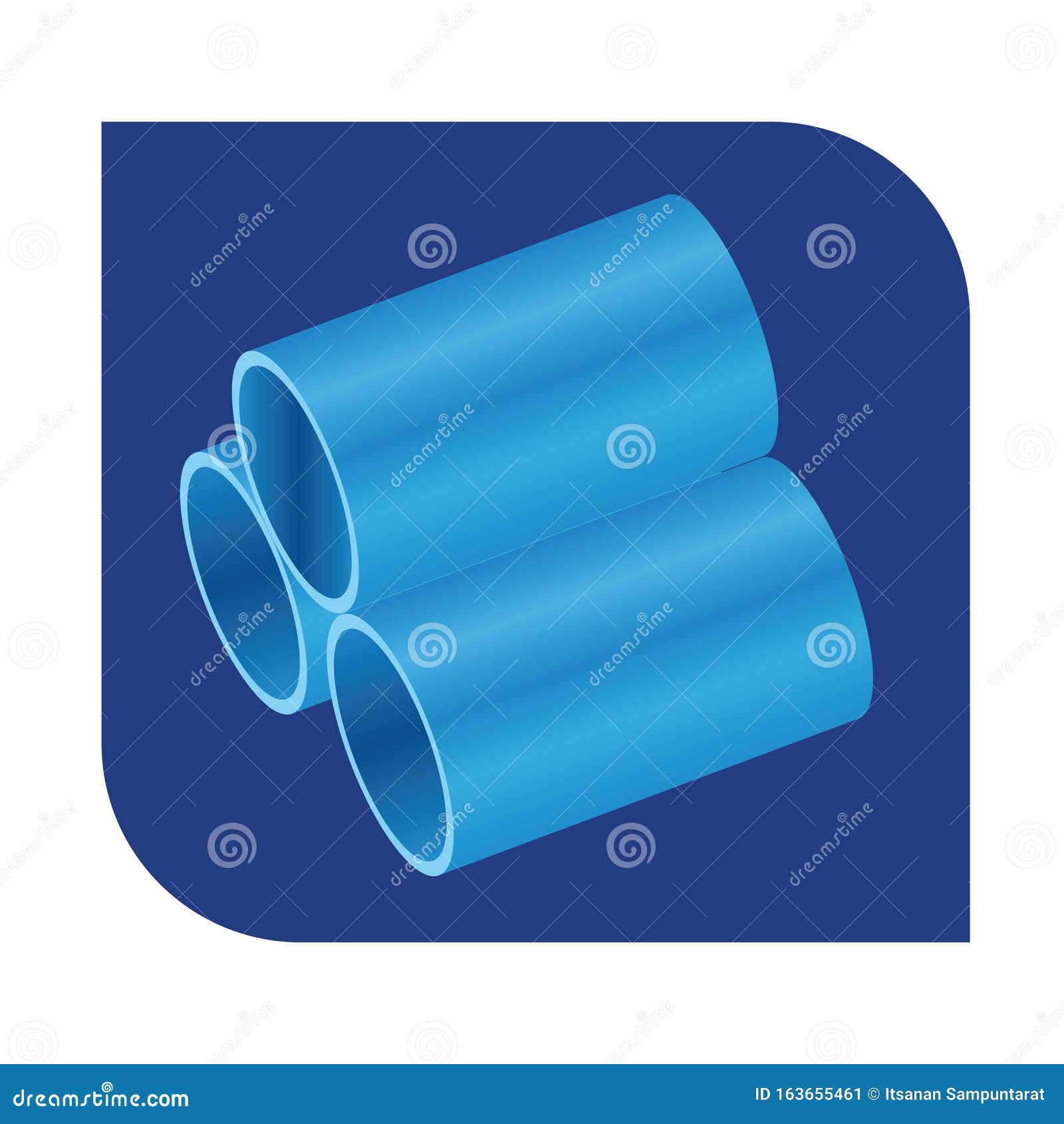 Blue PVC pipes logo stock vector. Illustration of manufacturing - 163655461