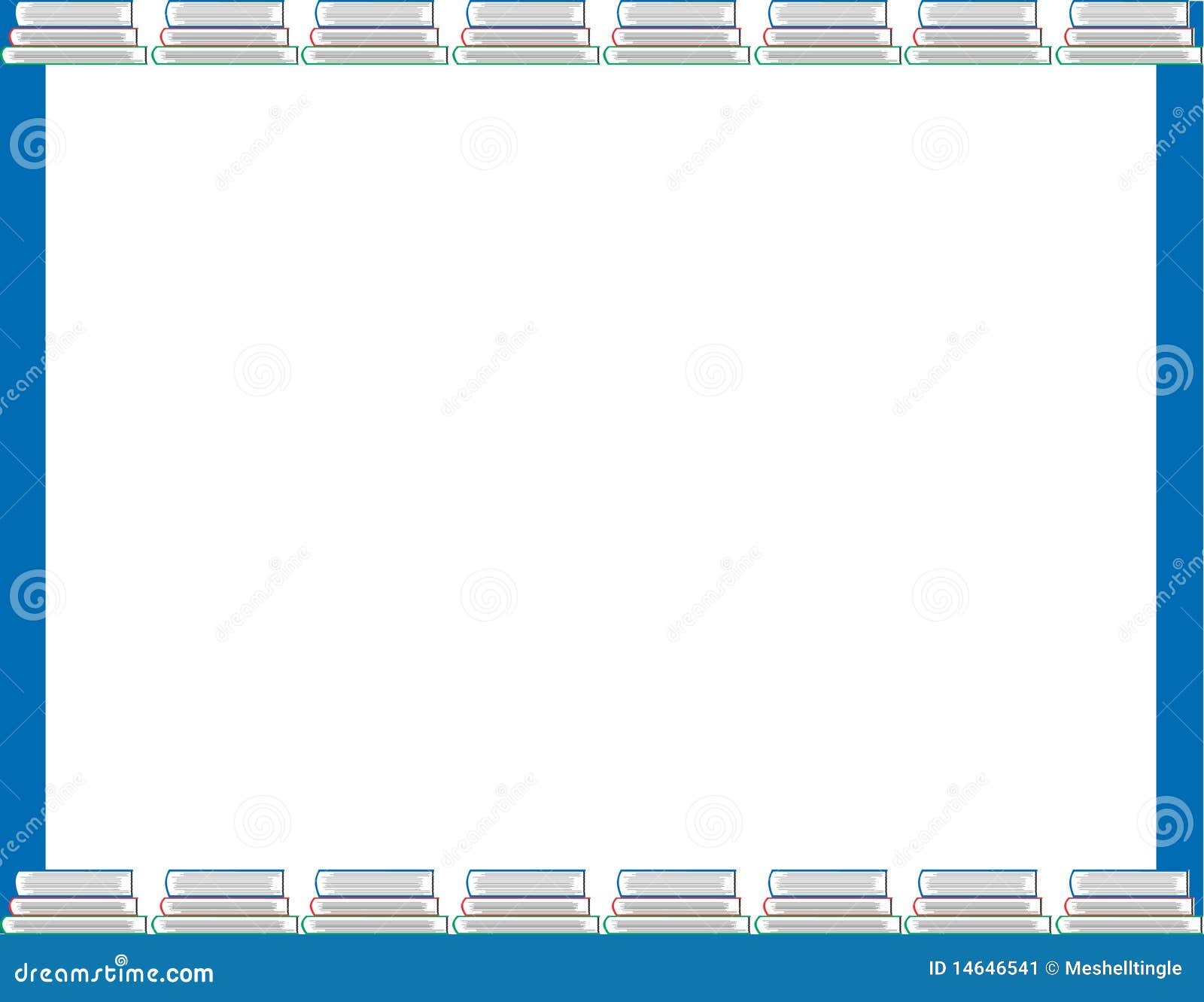 Stacked book border stock vector. Illustration of library - 14646541