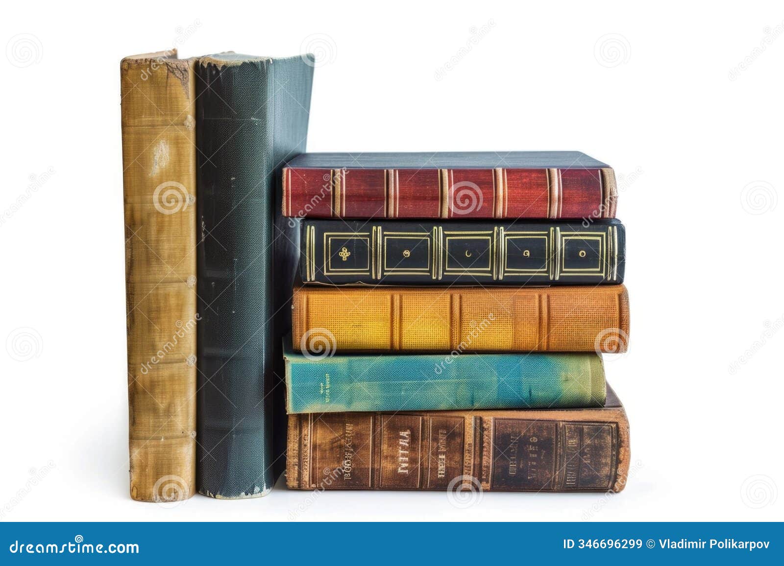 Stacked Book Collection on Multiple Shelves Stock Image - Image of ...