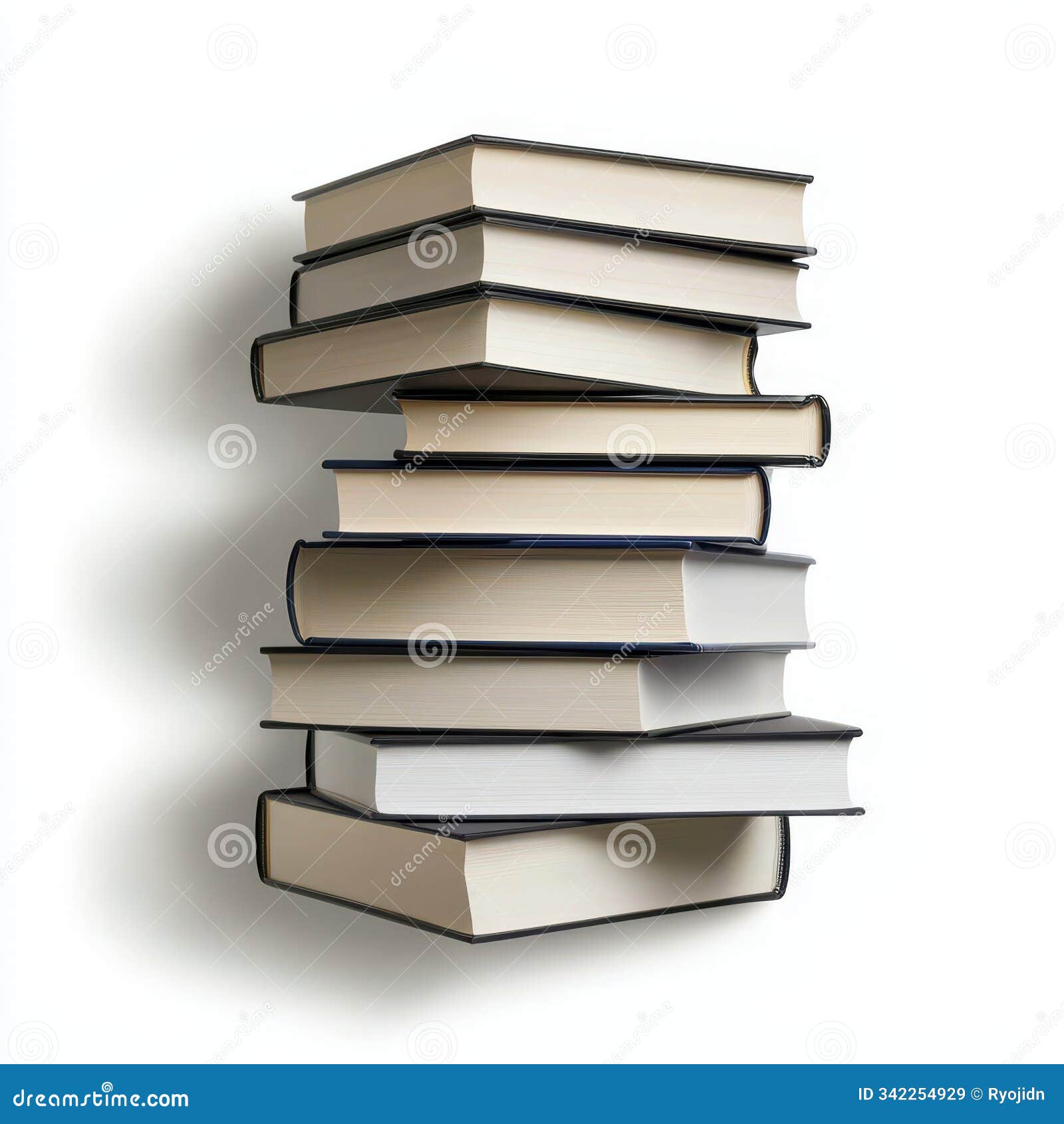 Stacked Books on White stock illustration. Illustration of library ...