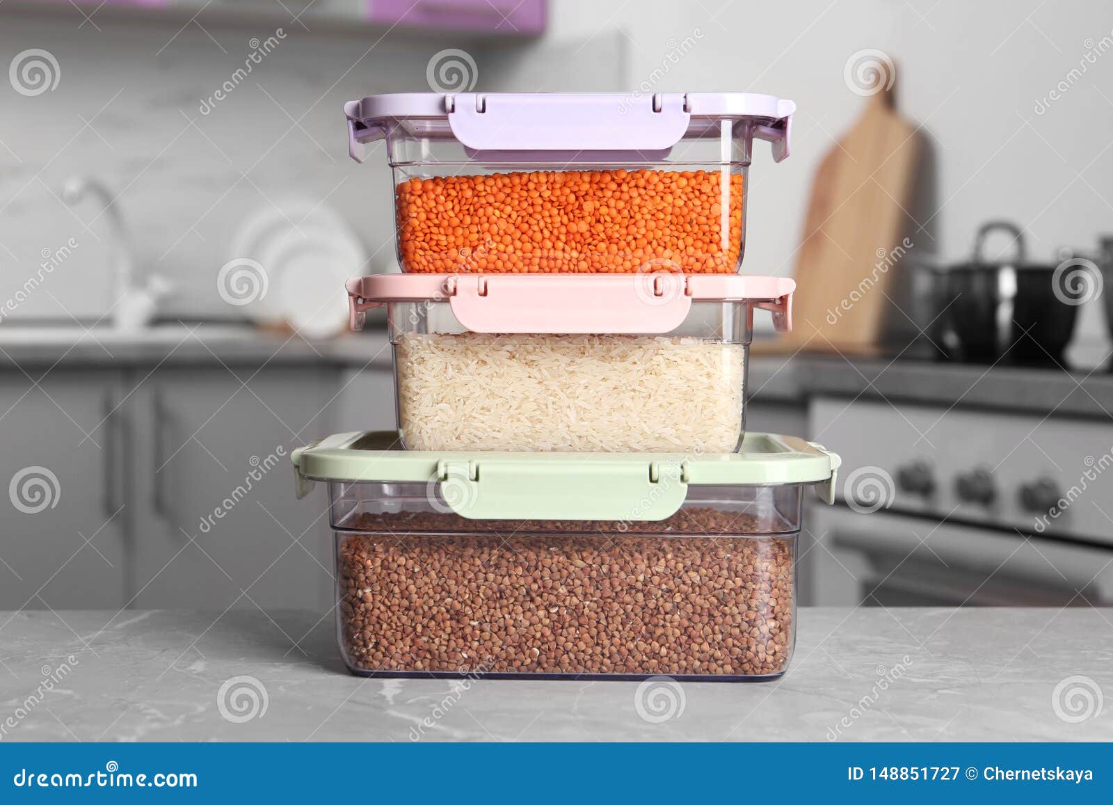 Stacked Boxes with Different Food on Table Stock Image - Image of fresh ...