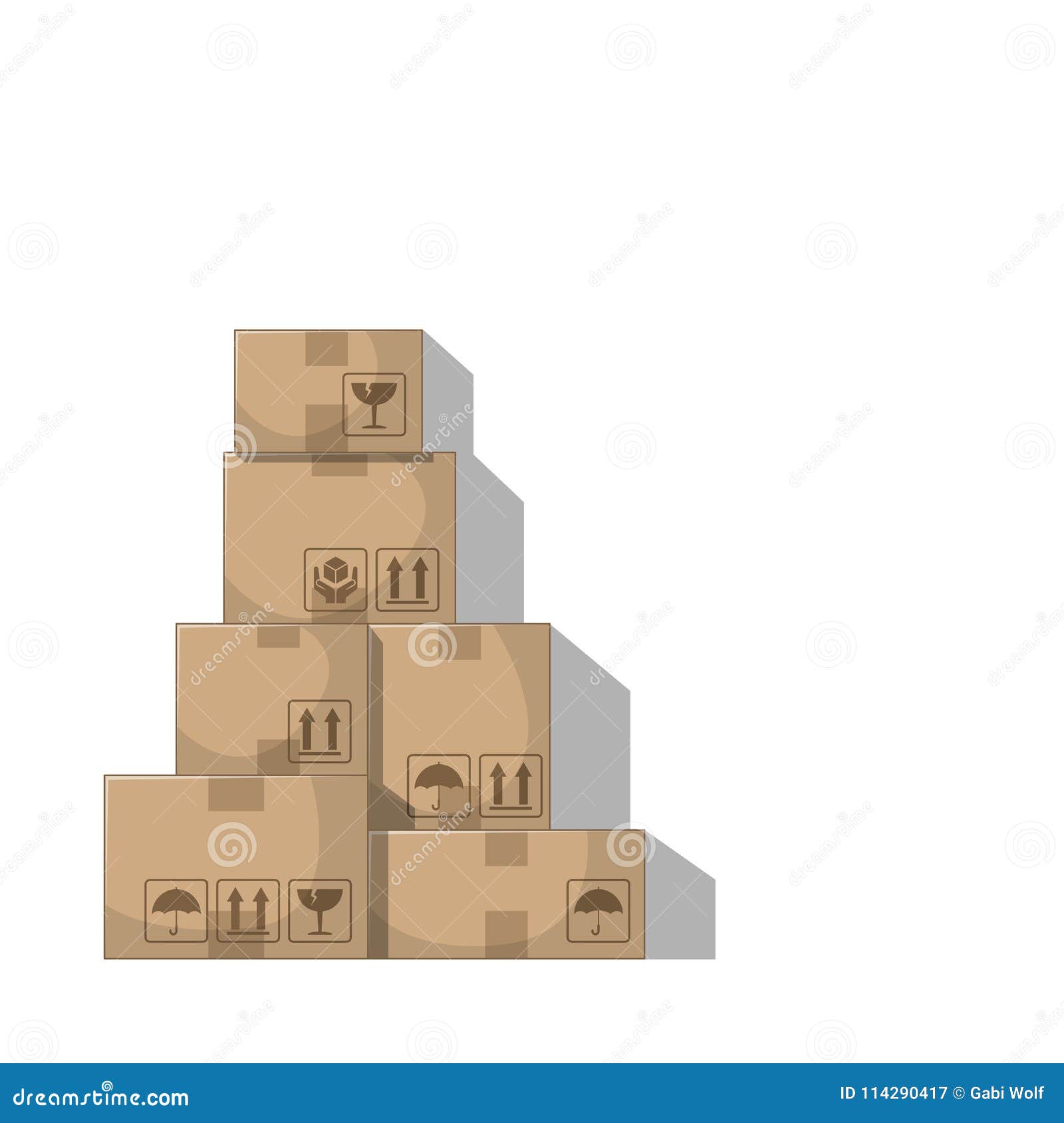 Stacked Boxes On White Background Stock Vector Illustration Of Vector Wrap 114290417
