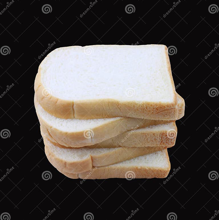 Stacked of Bread , Have Isolated on Back Background Stock Image - Image ...