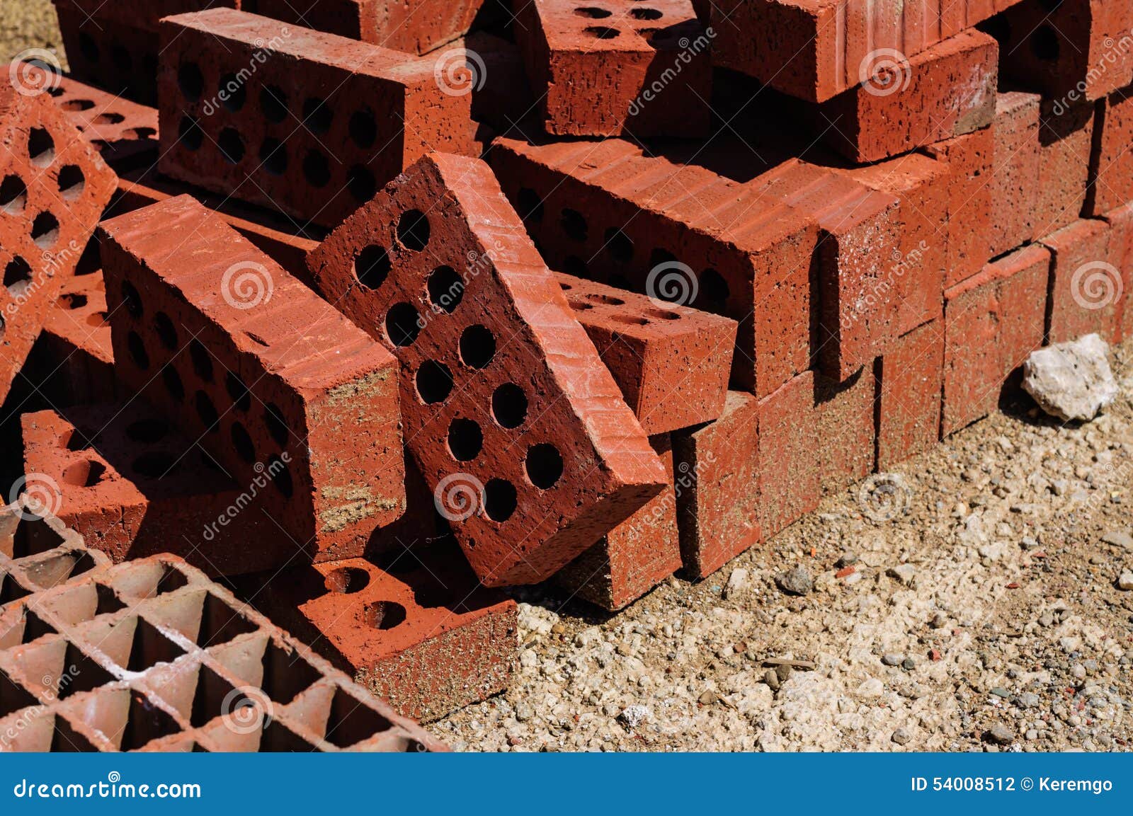 Stacked Bricks on a Construction Area Stock Photo - Image of ...