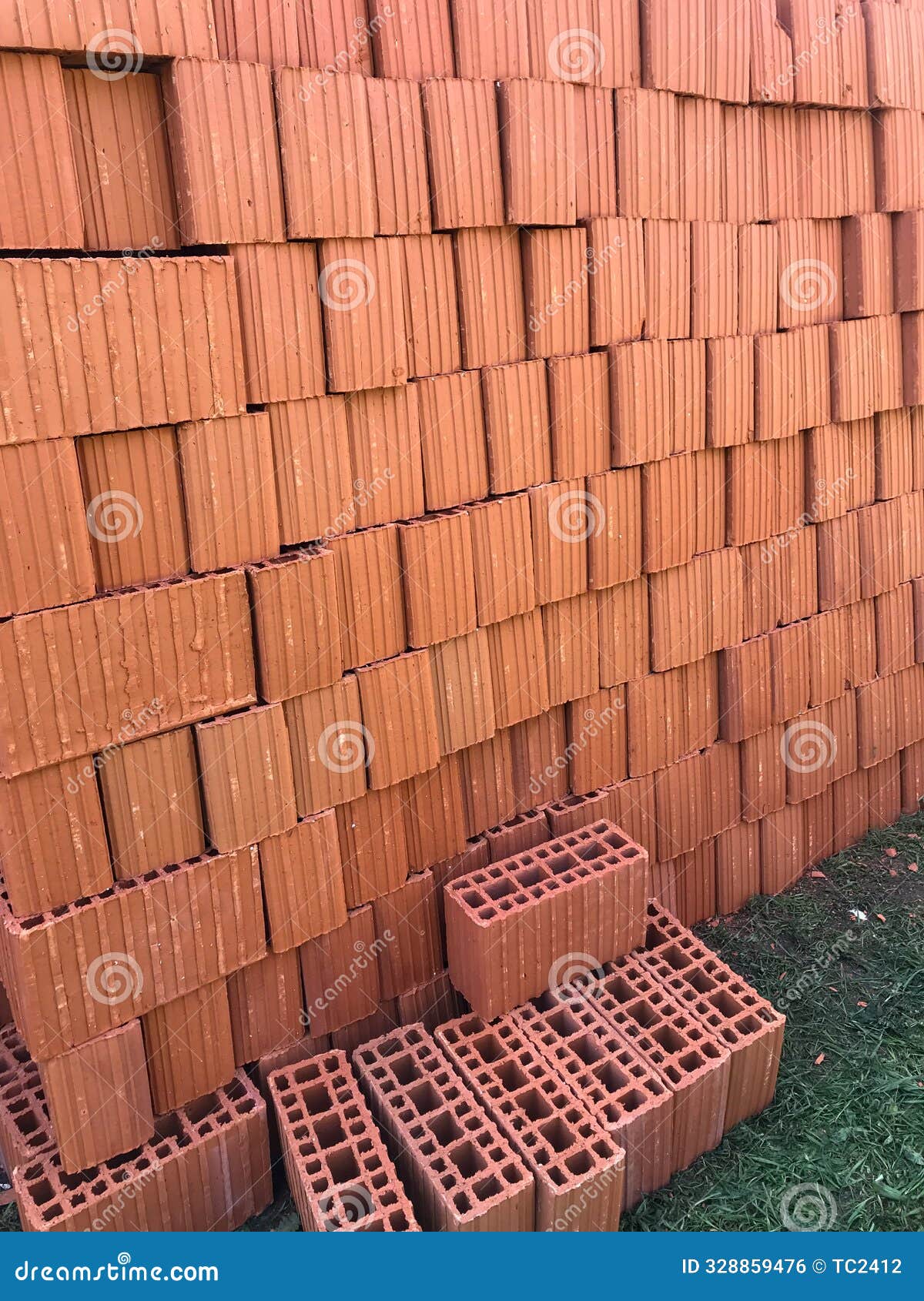 Stacked Bricks for Construction. Building Materials Stock Photo - Image ...
