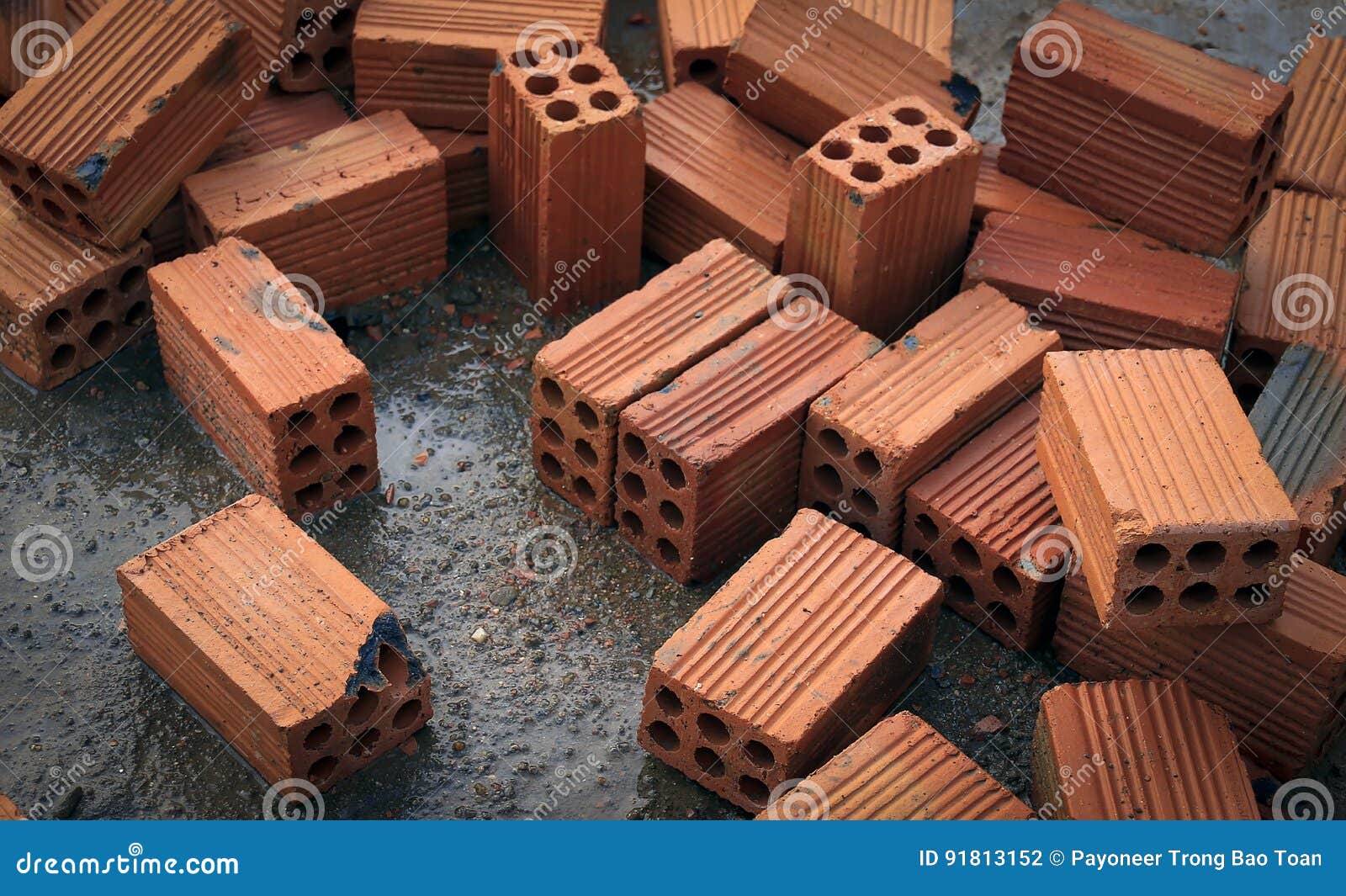 Stacked bricks stock photo. Image of work, stacked, background - 91813152