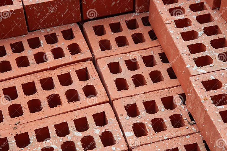 Stacked Bricks Ready for Construction. Stock Photo - Image of ...