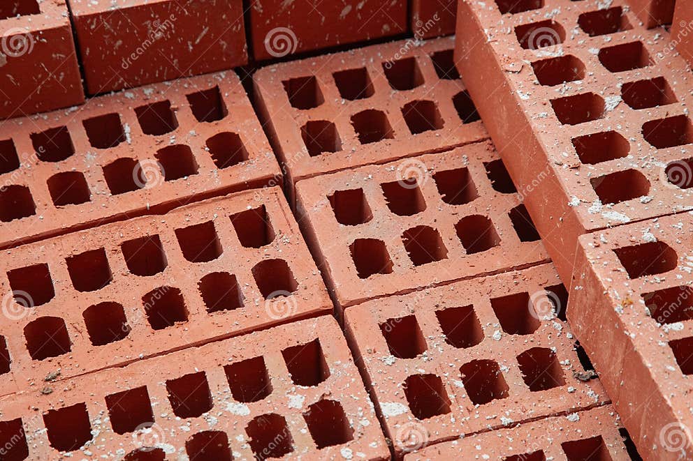 Stacked Bricks Ready for Construction. Stock Photo - Image of ...