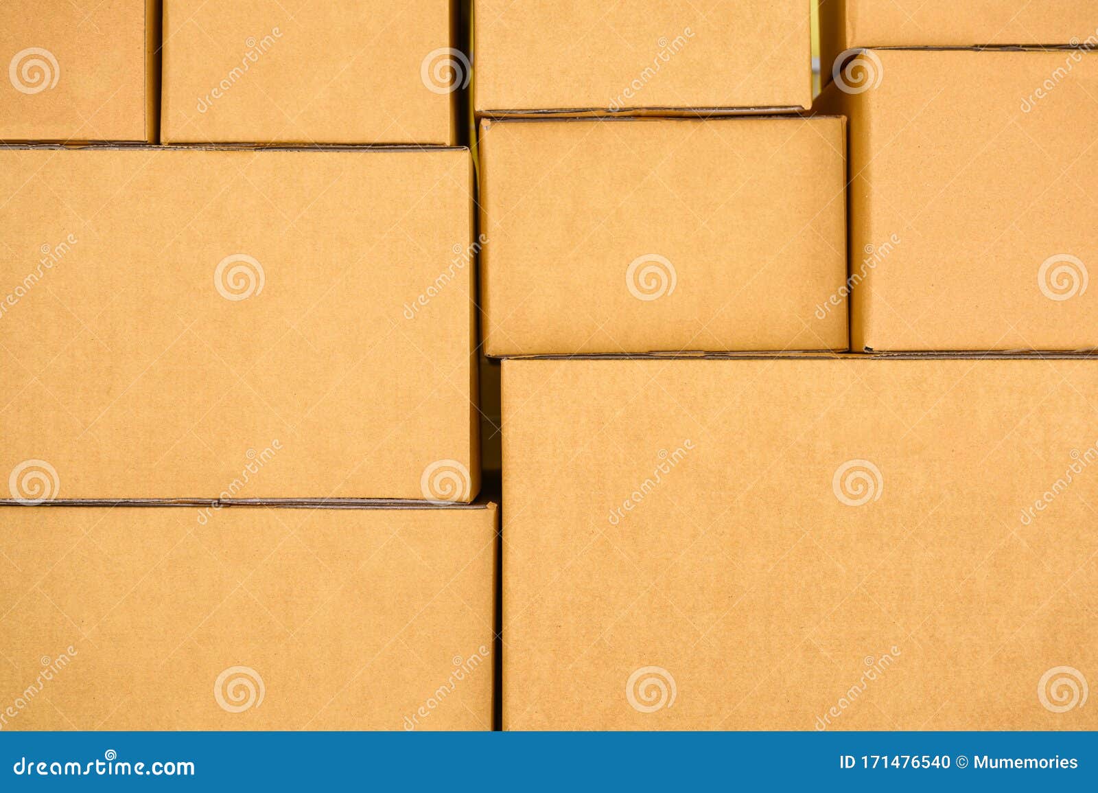 Stacked Brown Parcel Box Various Size Stock Photo - Image of cargo ...