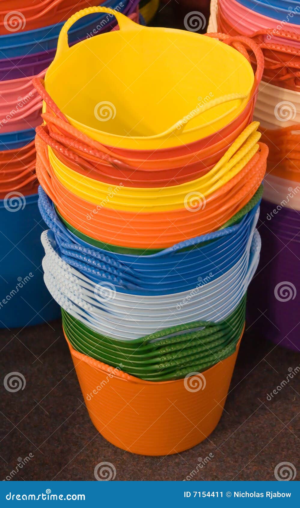 Stacked Buckets stock image. Image of multicolored, stack - 7154411