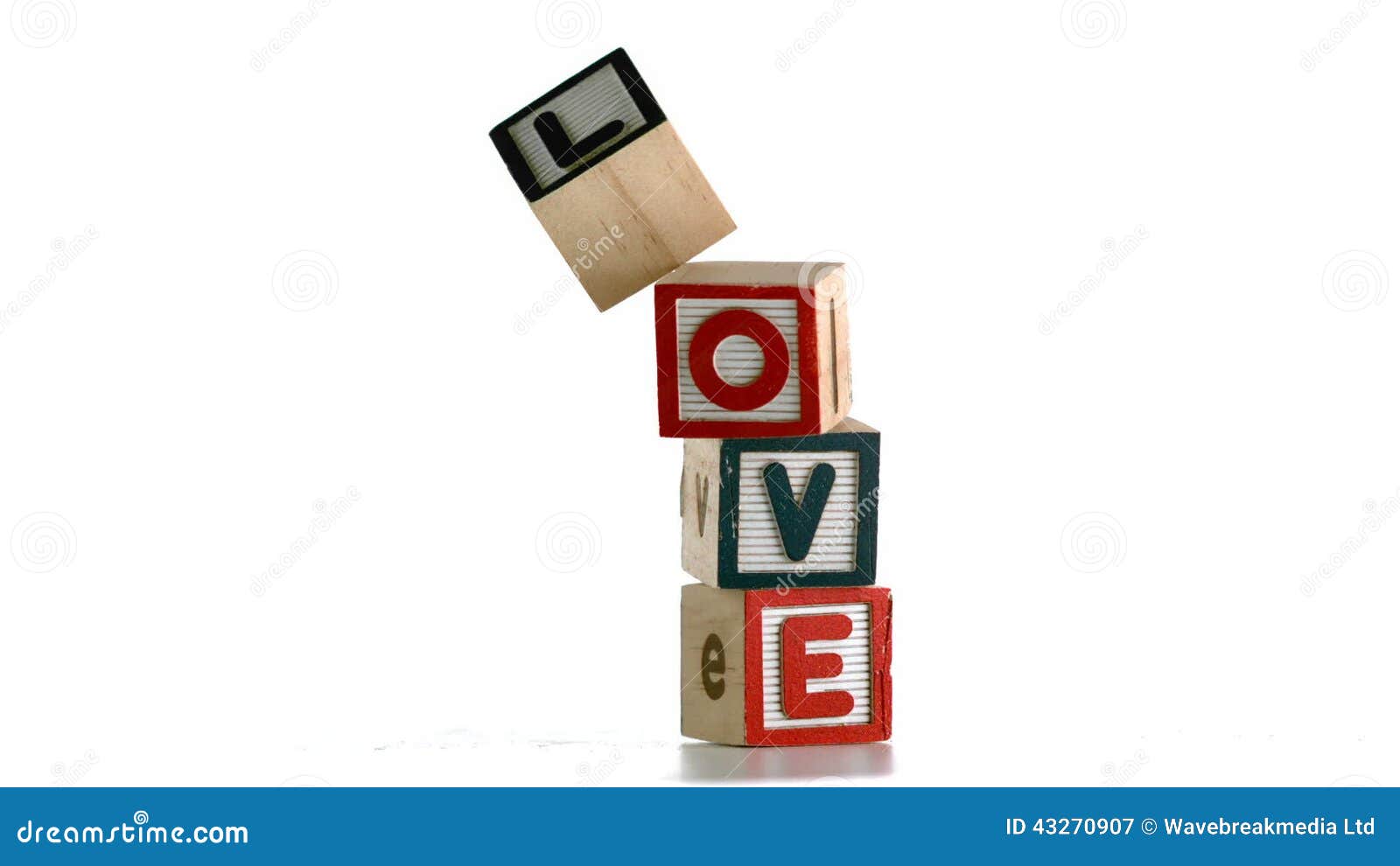 Stacked Building Blocks Spelling Out Love Falling Over Stock Video ...