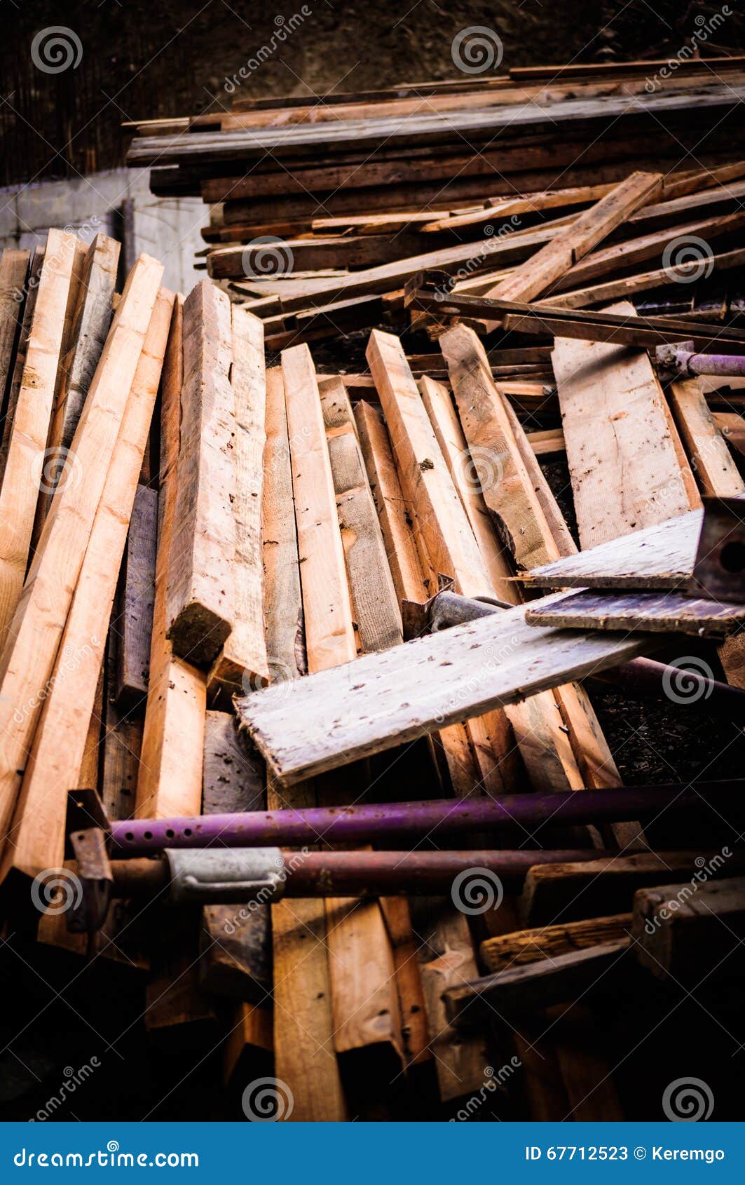 Stacked Building Materials on a Construction Area Stock Image - Image ...