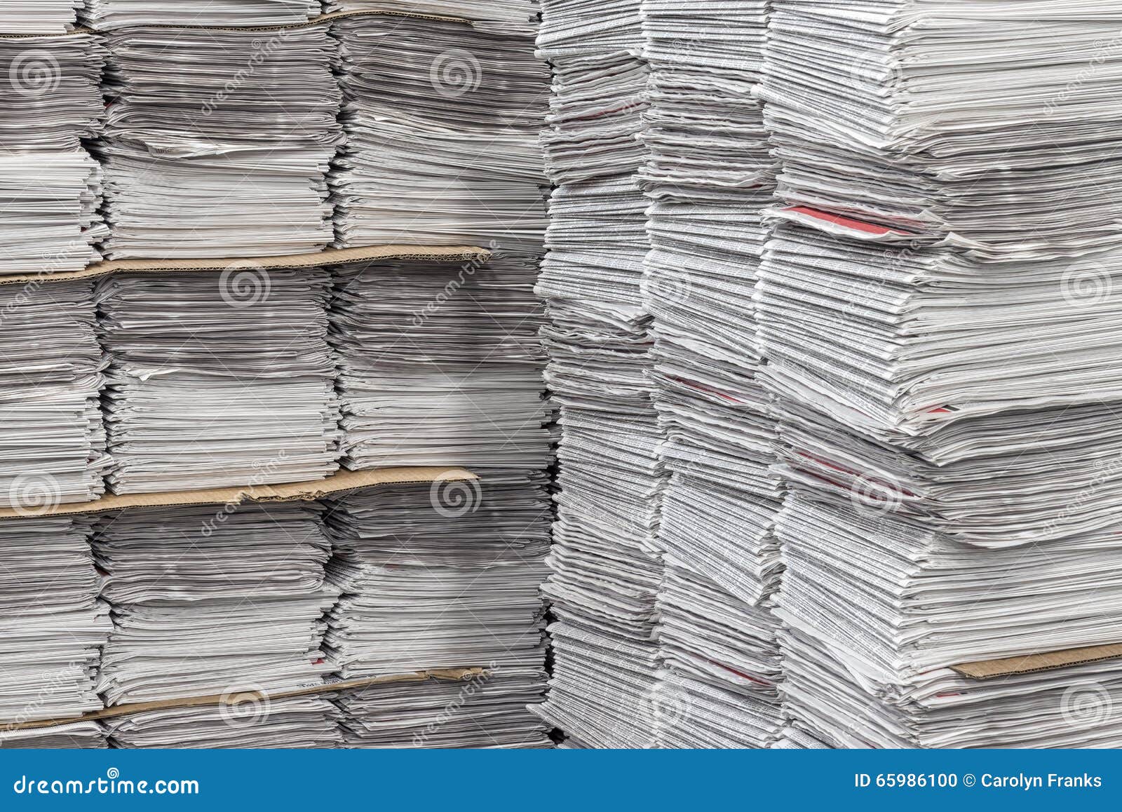 Stacked Bundles of Newspapers Stock Photo - Image of heap, concept ...