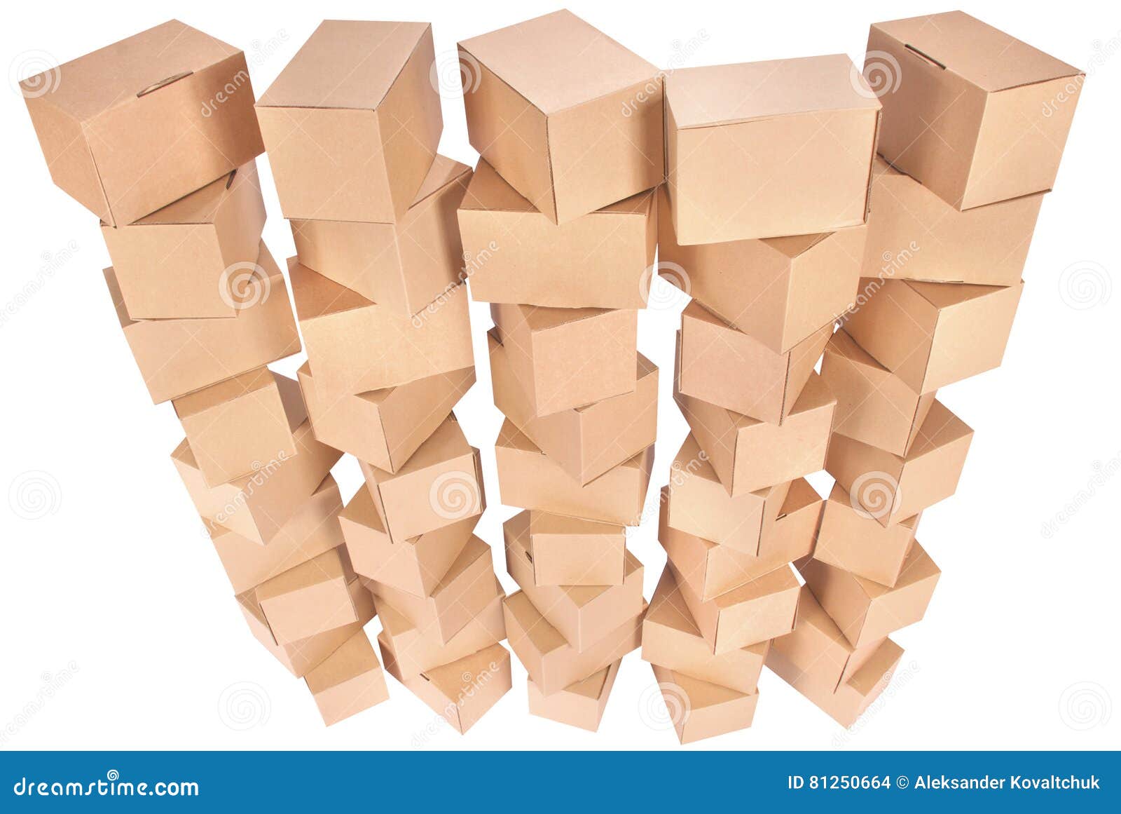 Stacked cardboard boxes stock photo. Image of stacked - 81250664