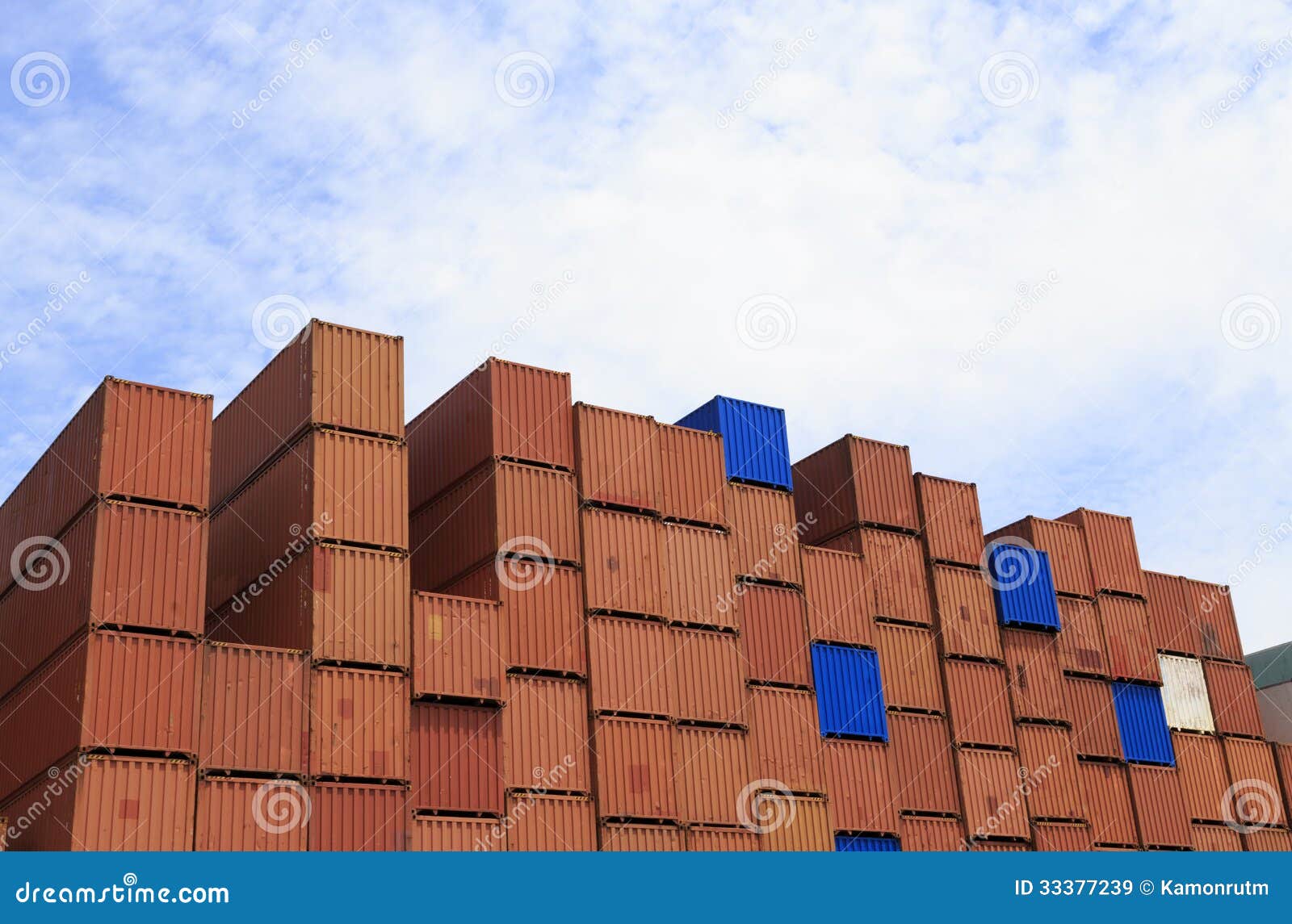 Stacked Cargo Containers On Sky Background. Royalty-Free Stock Image ...