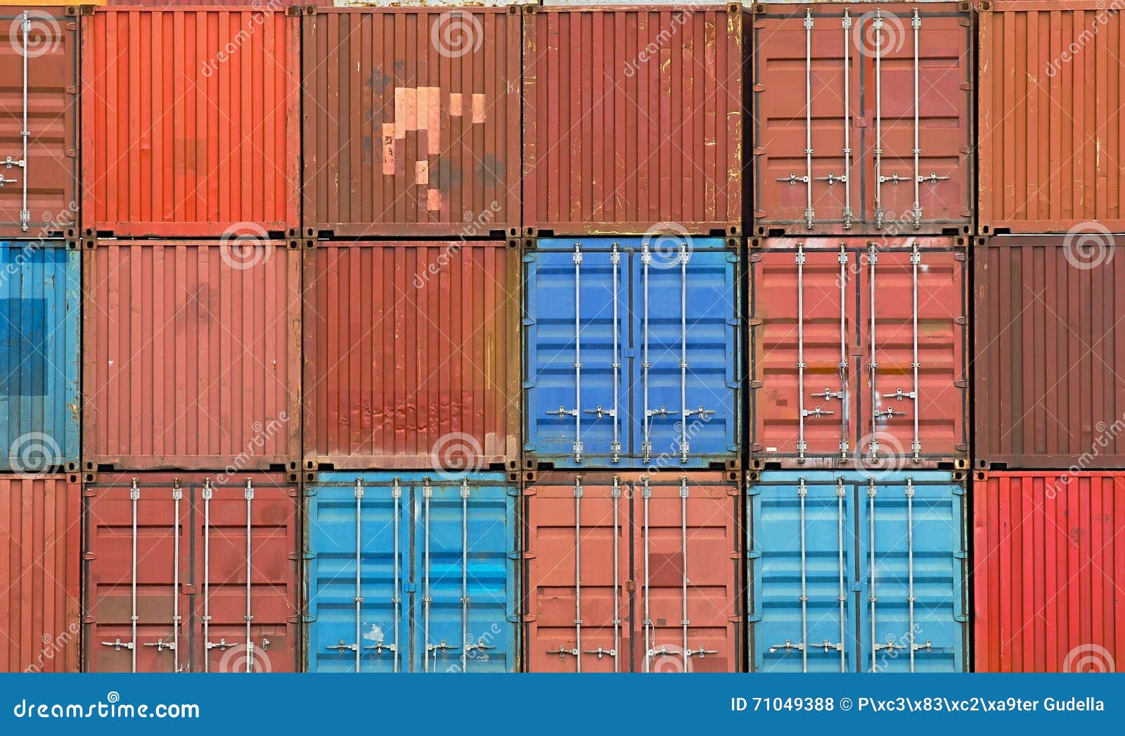 Stacked Cargo Containers stock photo. Image of industry - 71049388