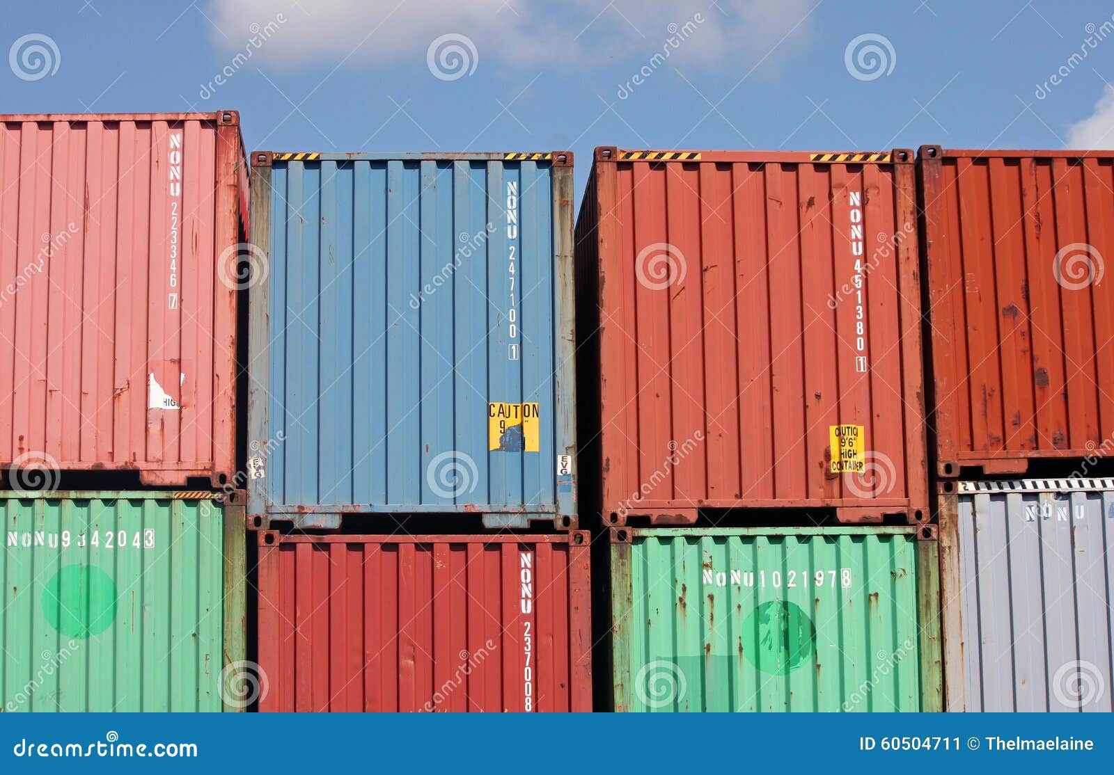 Stacked Cargo Containers stock image. Image of import - 60504711
