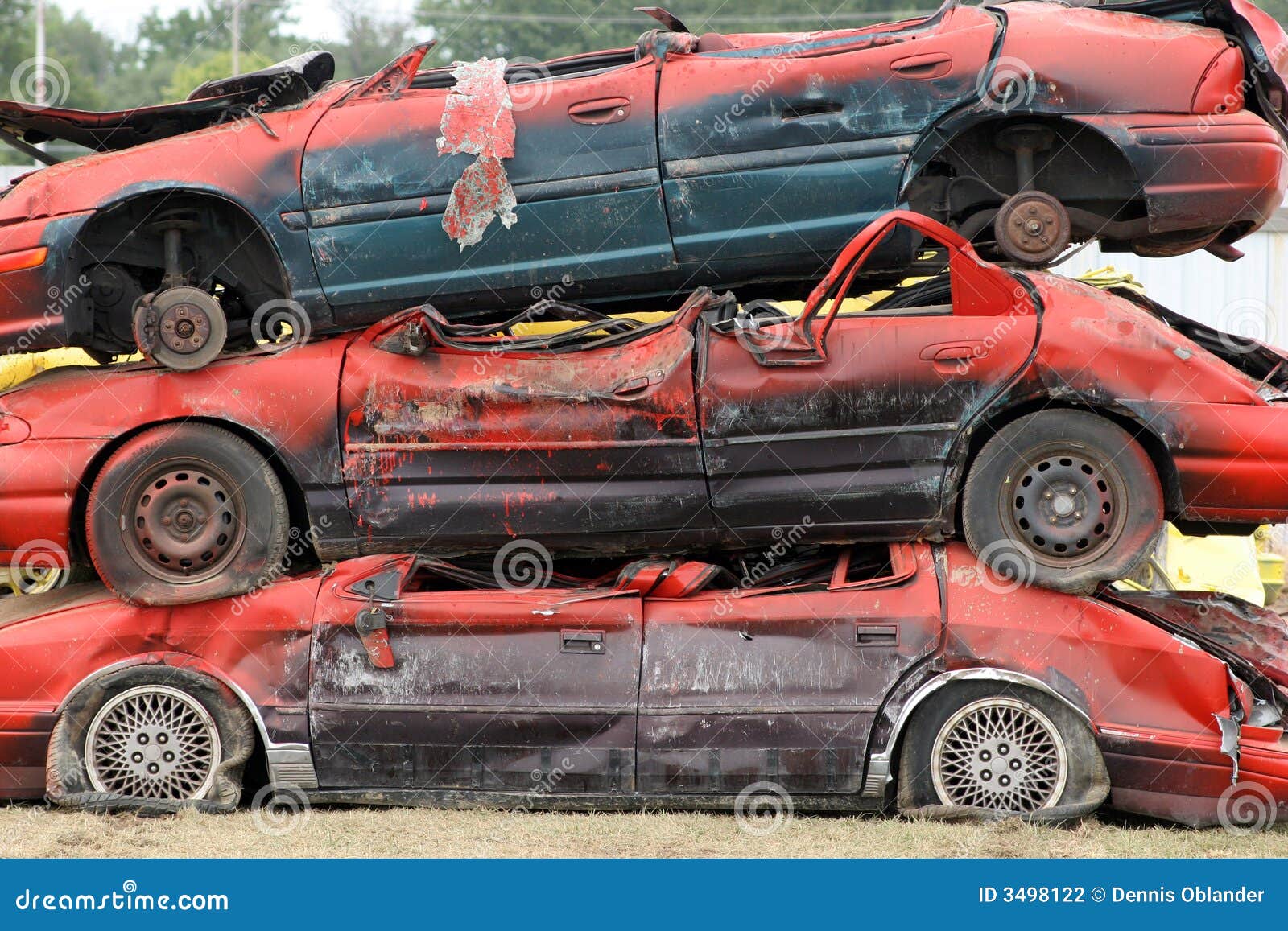 Stacked Cars Picture. Image: 3498122