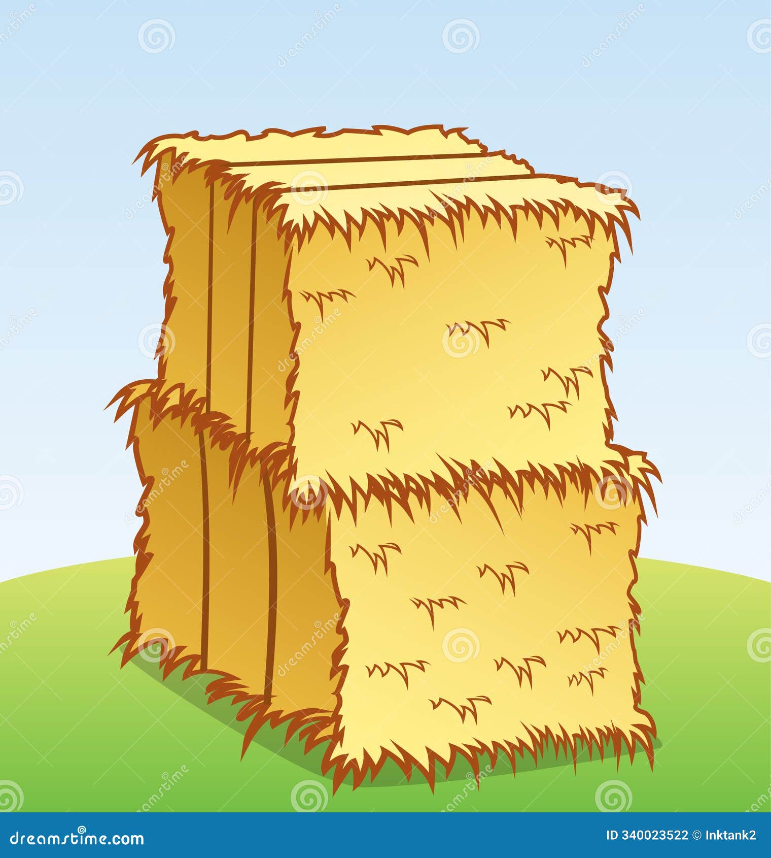 Cartoon Hay Bales. Agriculture Haystacks, Blocks, Rolls And Piles ...