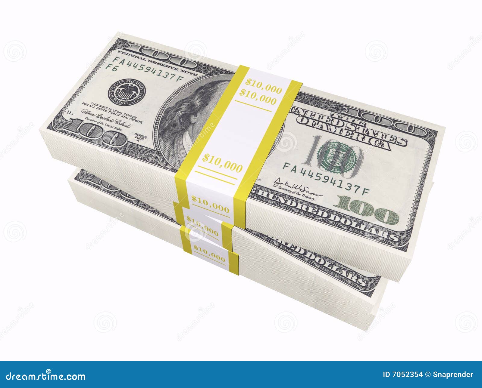 Stacked Cash on White Background Stock Illustration - Illustration of ...