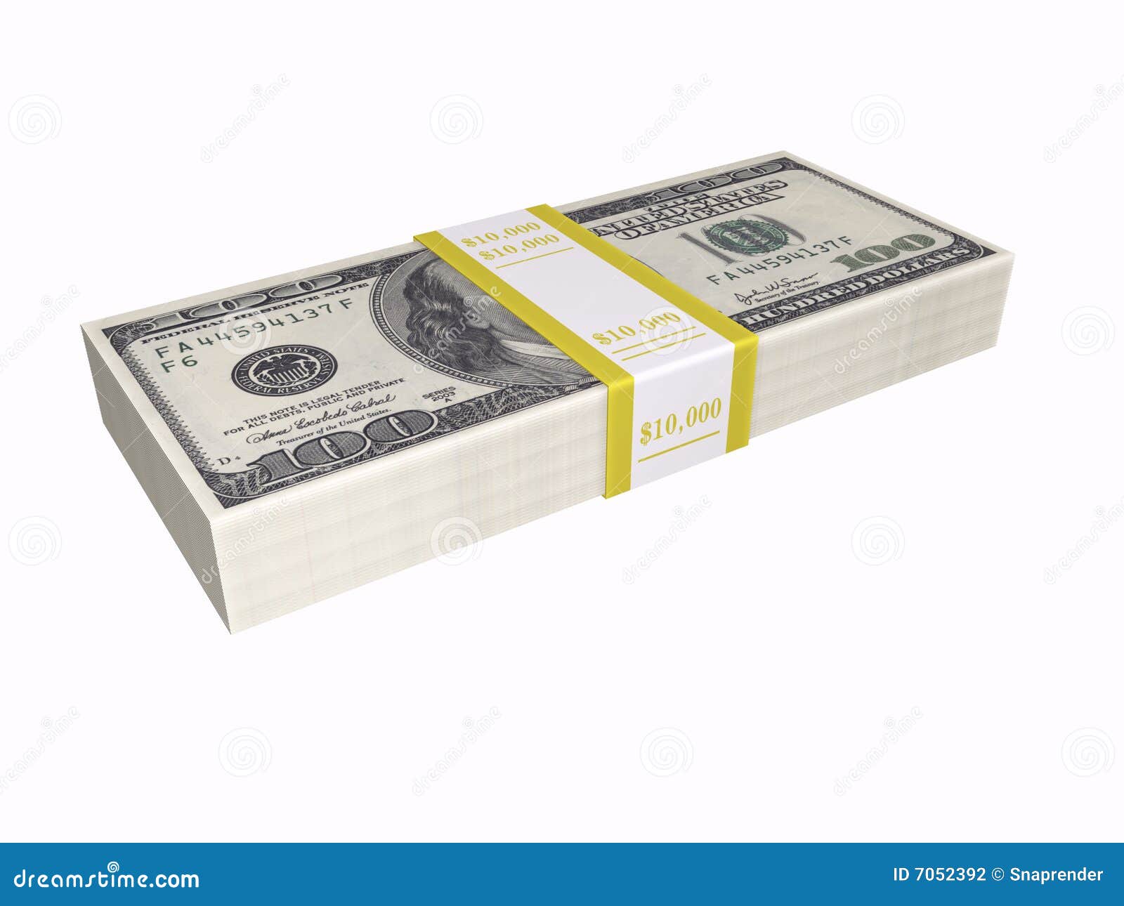 Stacked Cash on White Background Stock Illustration - Illustration of ...