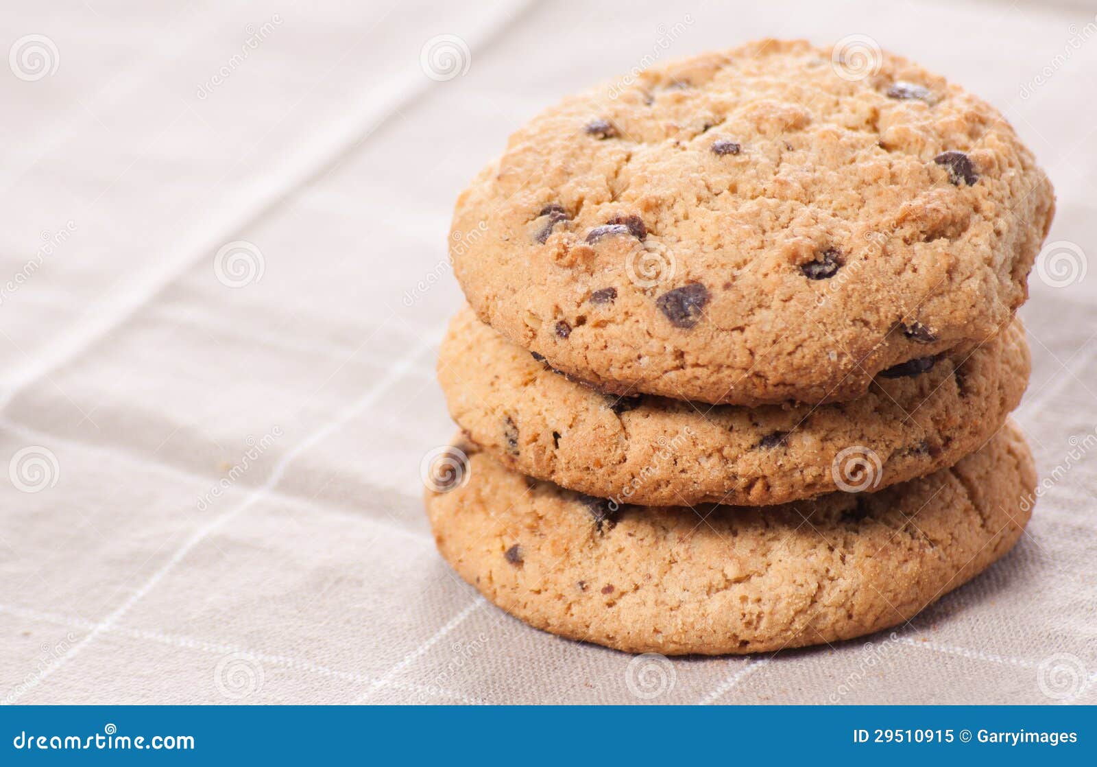 Stacked Chocolate Chip Cookies Stock Image - Image of life, delicious ...