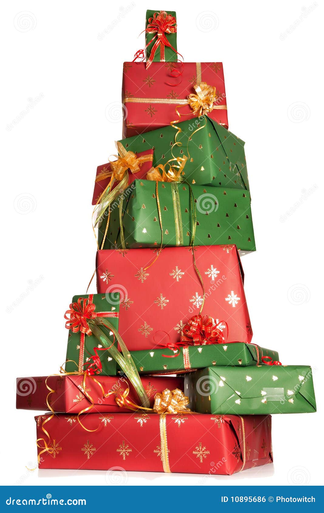 Stacked christmas gifts stock photo. Image of wrapping - 10895686