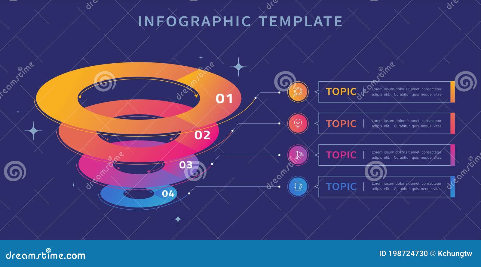 Stacked Circle Layers Infographic Stock Vector - Illustration of circle ...