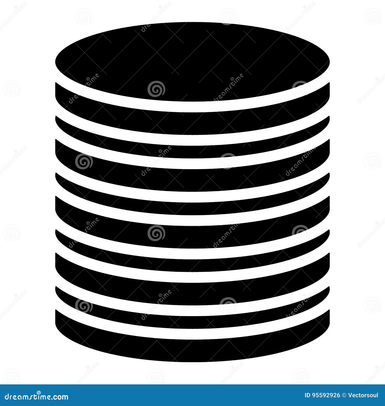 Stacked Circles Symbol. Archive, Webhosting, File-sharing Icon Vector ...