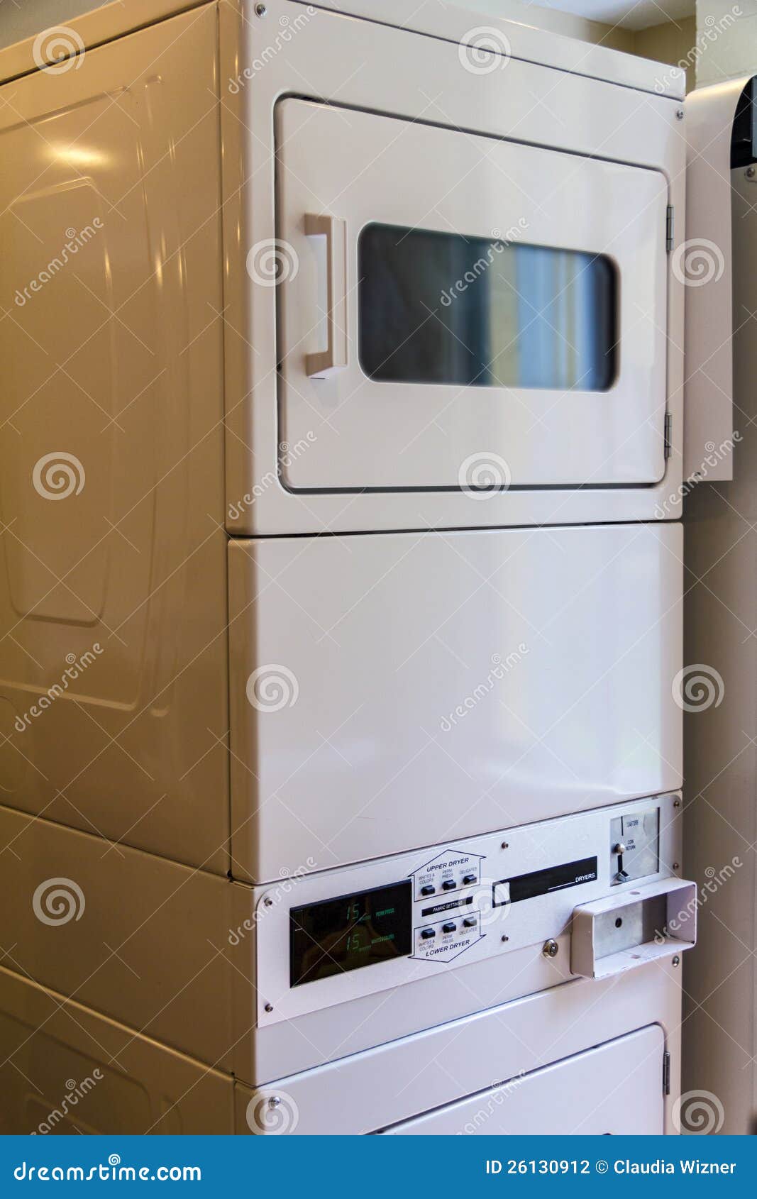 Stacked clothing dryers stock photo. Image of home, cleaning - 26130912