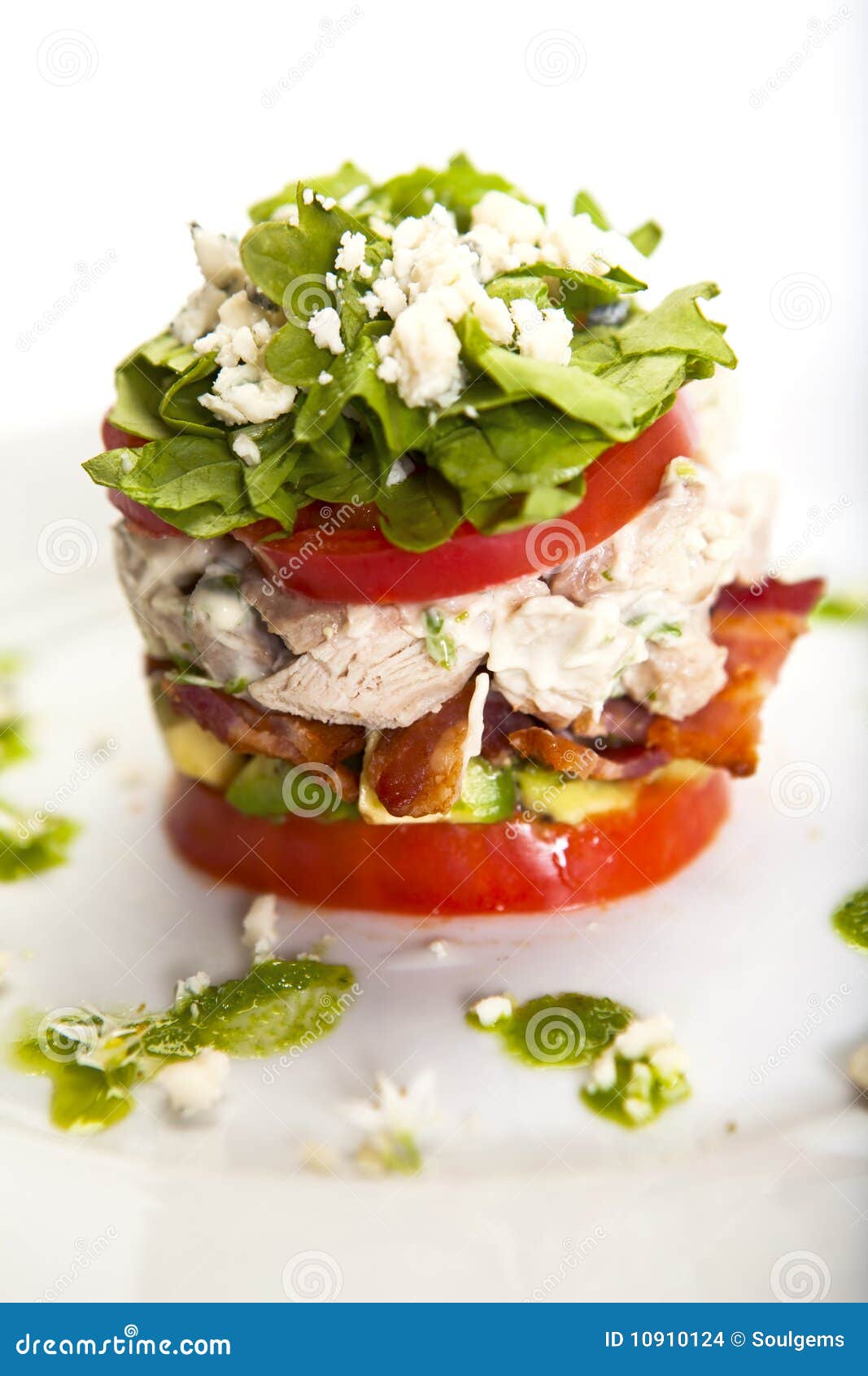 Stacked Cobb Salad stock photo. Image of meal, dressing - 10910124