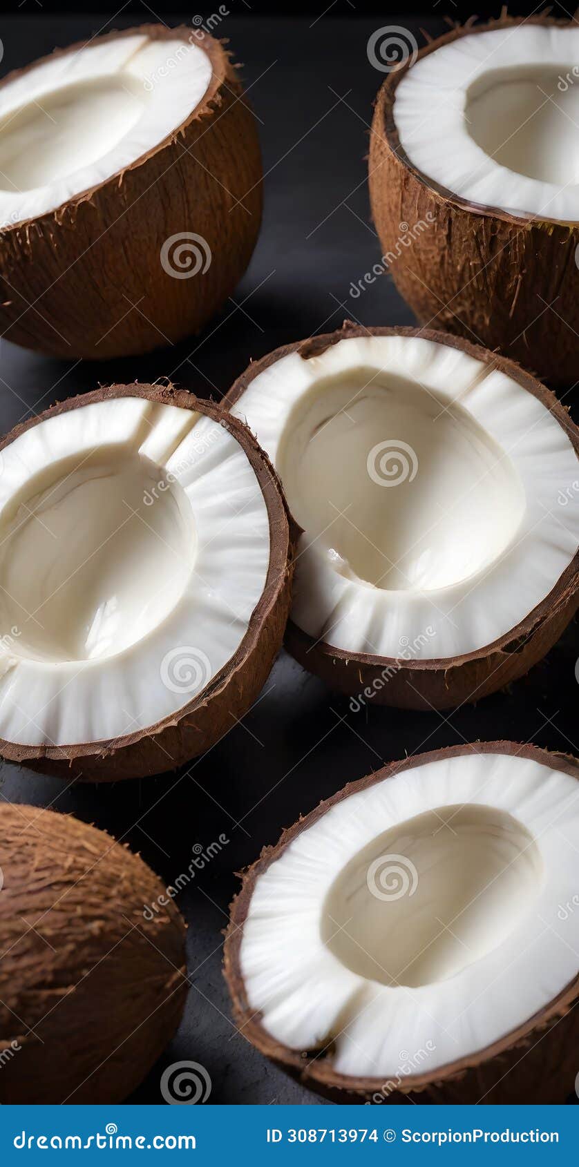 Stacked Coconuts with a Dark Backdrop Stock Photo - Image of exotic ...