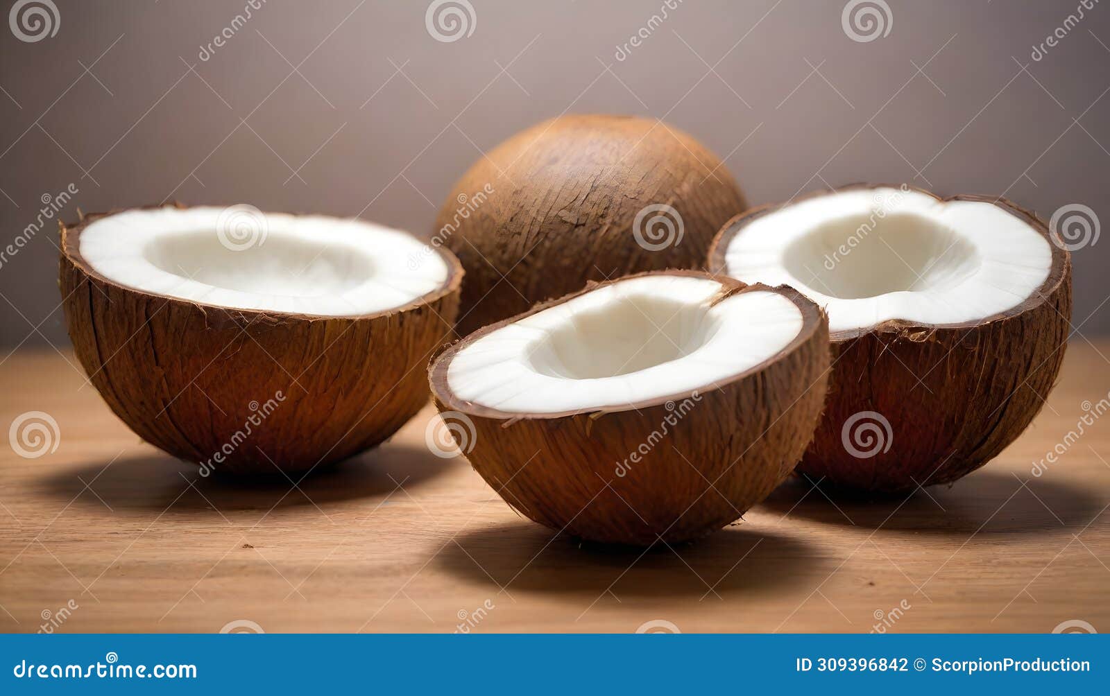 Stacked Coconuts with a Dark Backdrop Stock Photo - Image of exotic ...