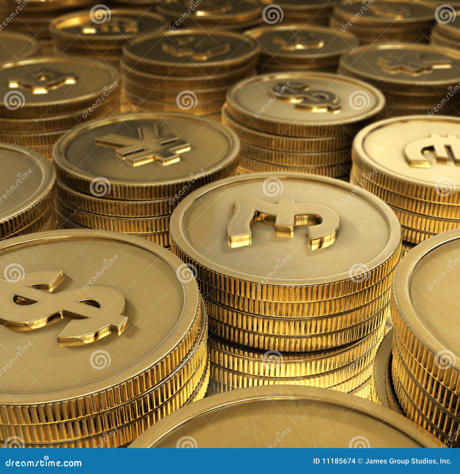 Stacked Coins stock photo. Image of dollar, currency - 11185674