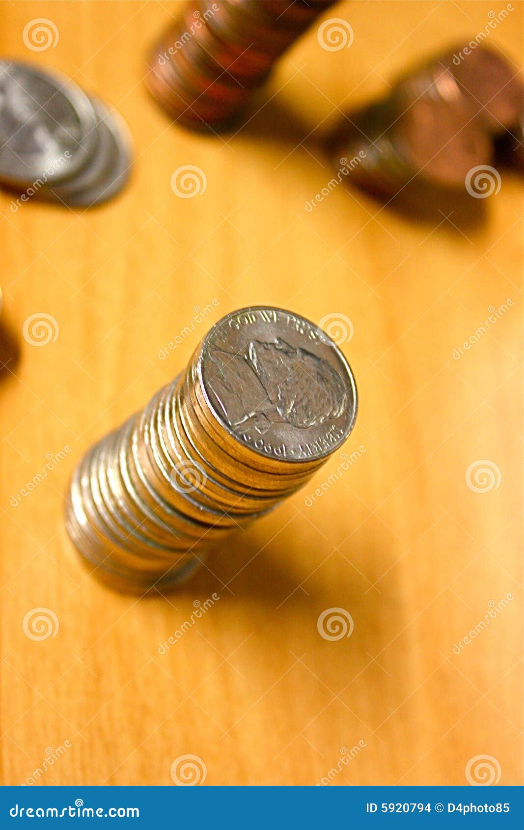 Stacked Coins stock photo. Image of jefferson, finance - 5920794