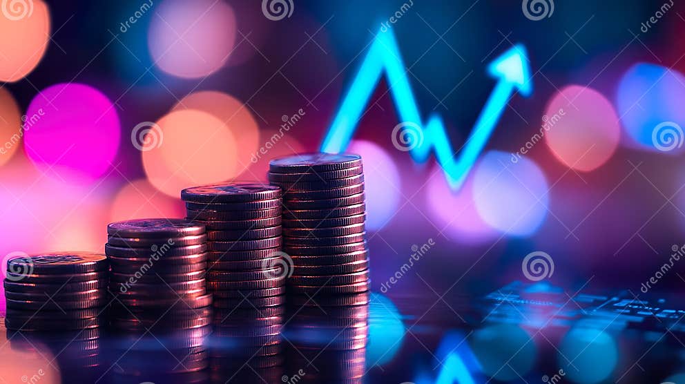 Stacked Coins in Ascending Order Placed in Front of a Fluctuating ... Stacked Coins in Ascending Order Placed in Front of a Fluctuating ...