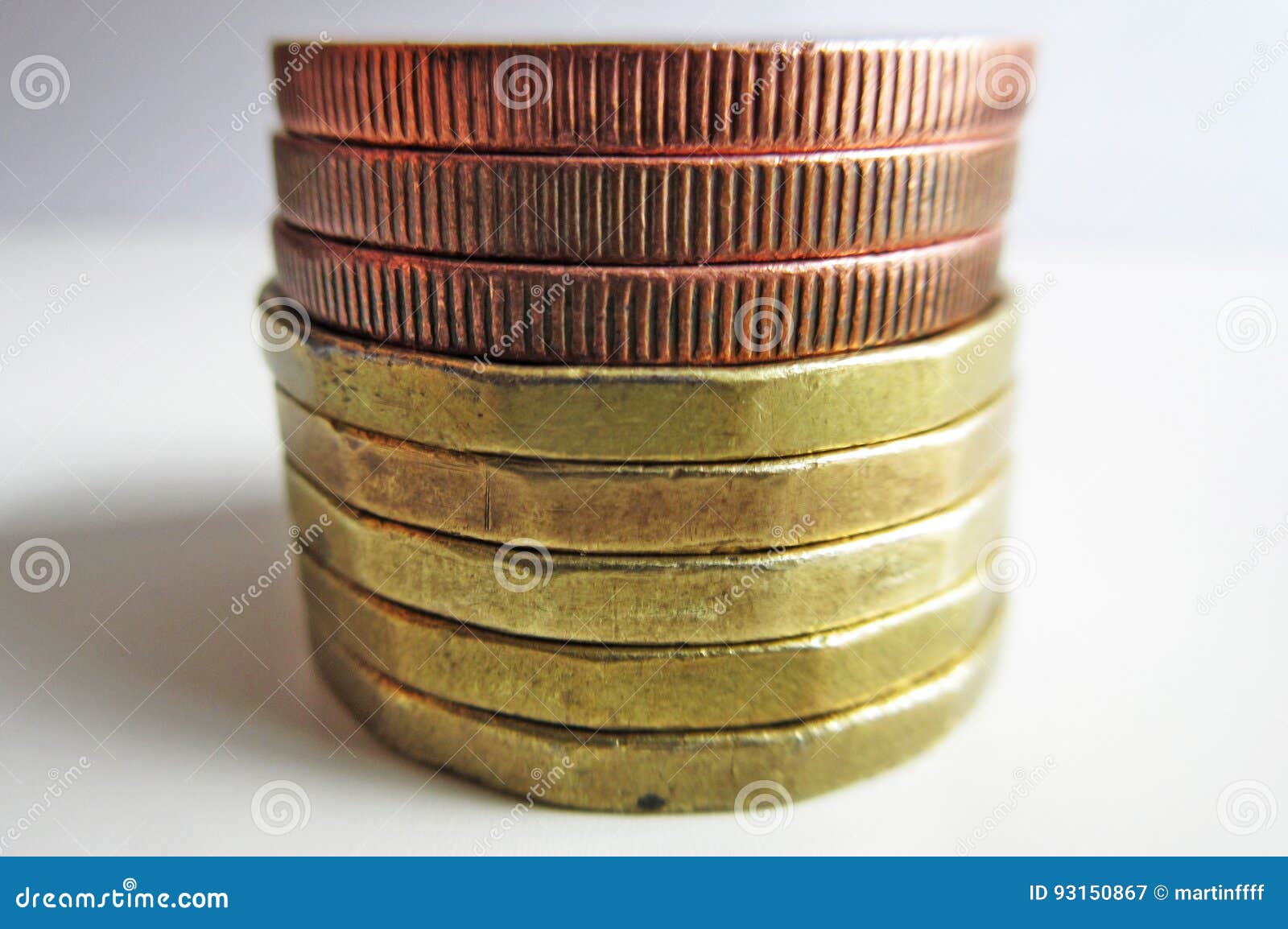 Stacked Coins, Golden and Brown Color, Macro Stock Image - Image of ...